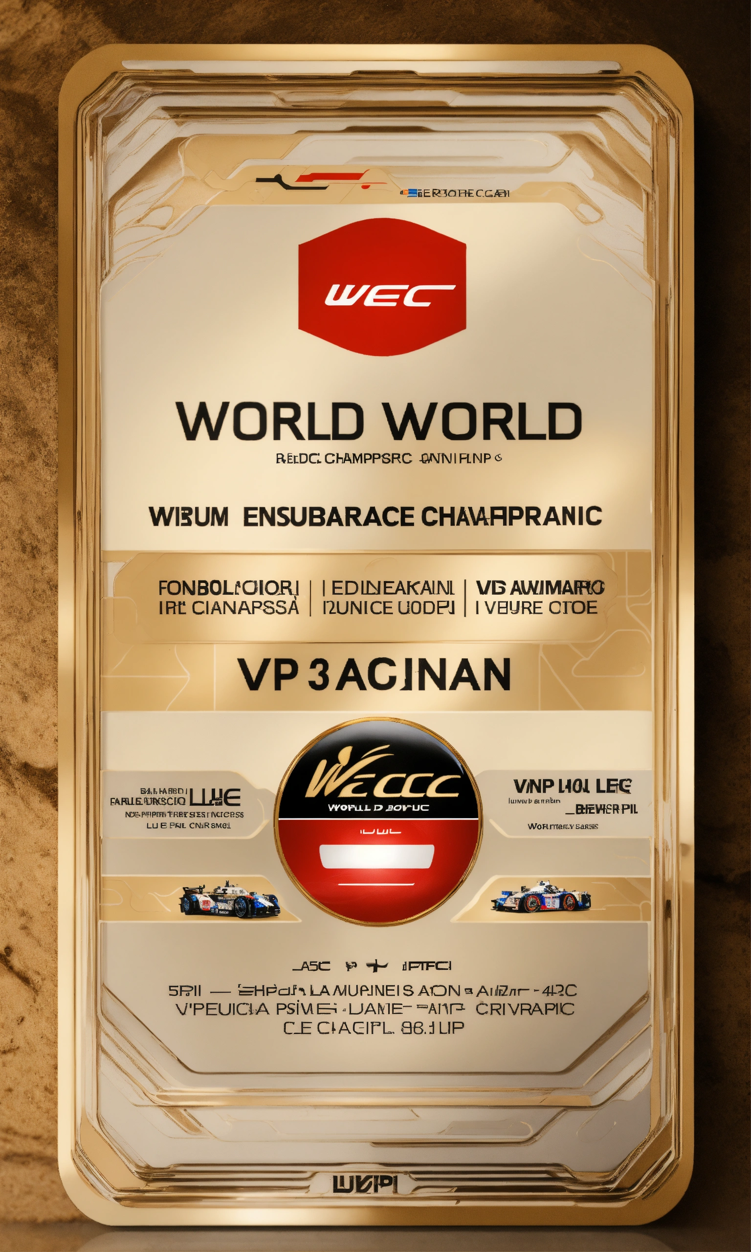 Lexica - WEC World endurance championship card VIP ID pass, beige white ...