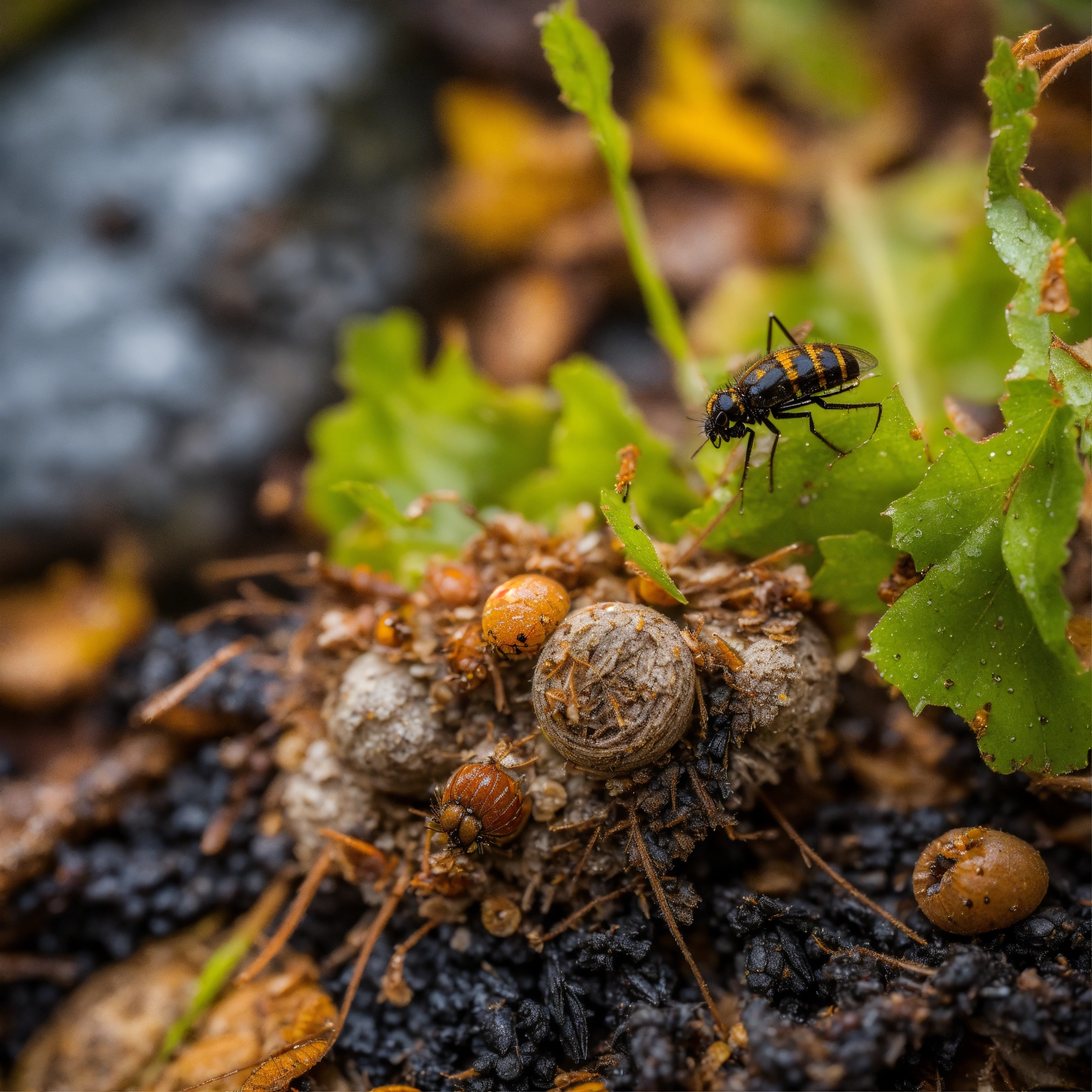 Lexica - Dark creepy ugly rainy Autumn macro photography close-up of a ...