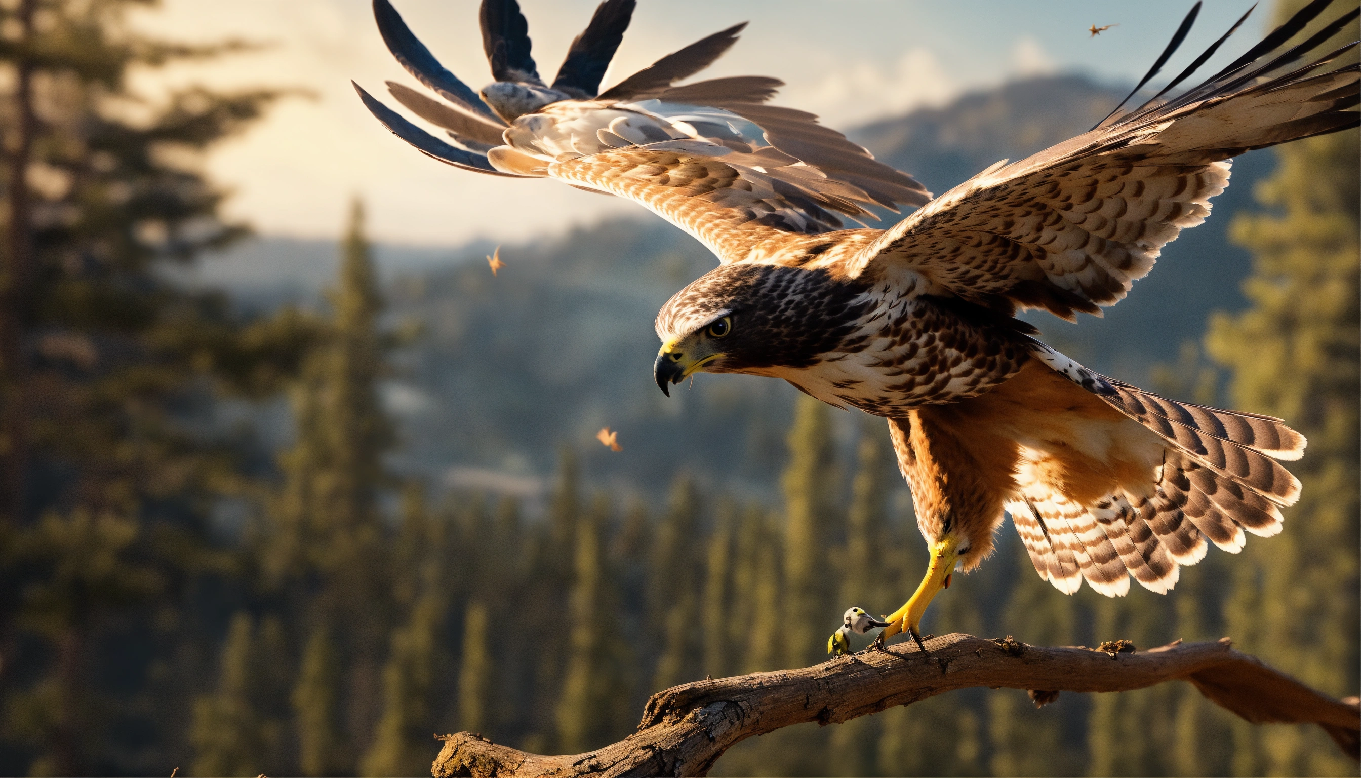 Lexica - Generate an image of a hawk carrying a rabbit in its claws as ...