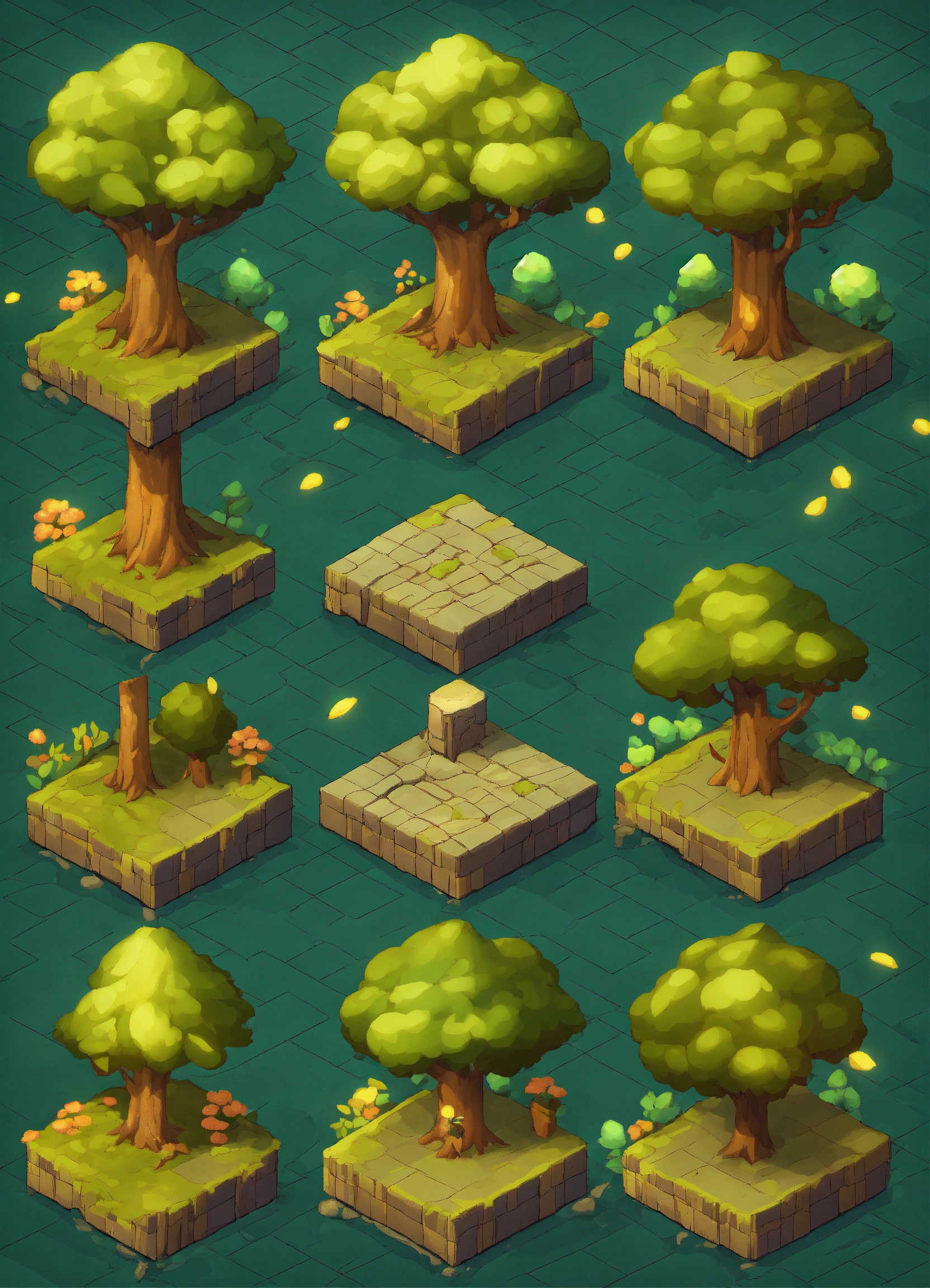 Lexica - Isometric, orthographic, forest tiles, game environment asset ...