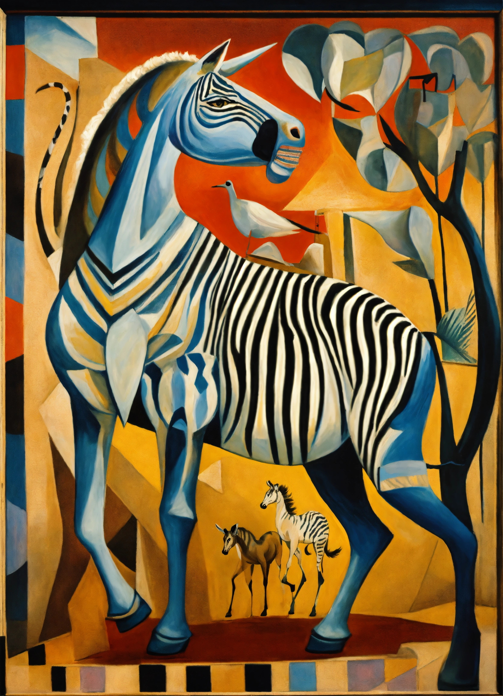 Lexica - Pablo Picasso painting Surreal animals like zebras, panther ...