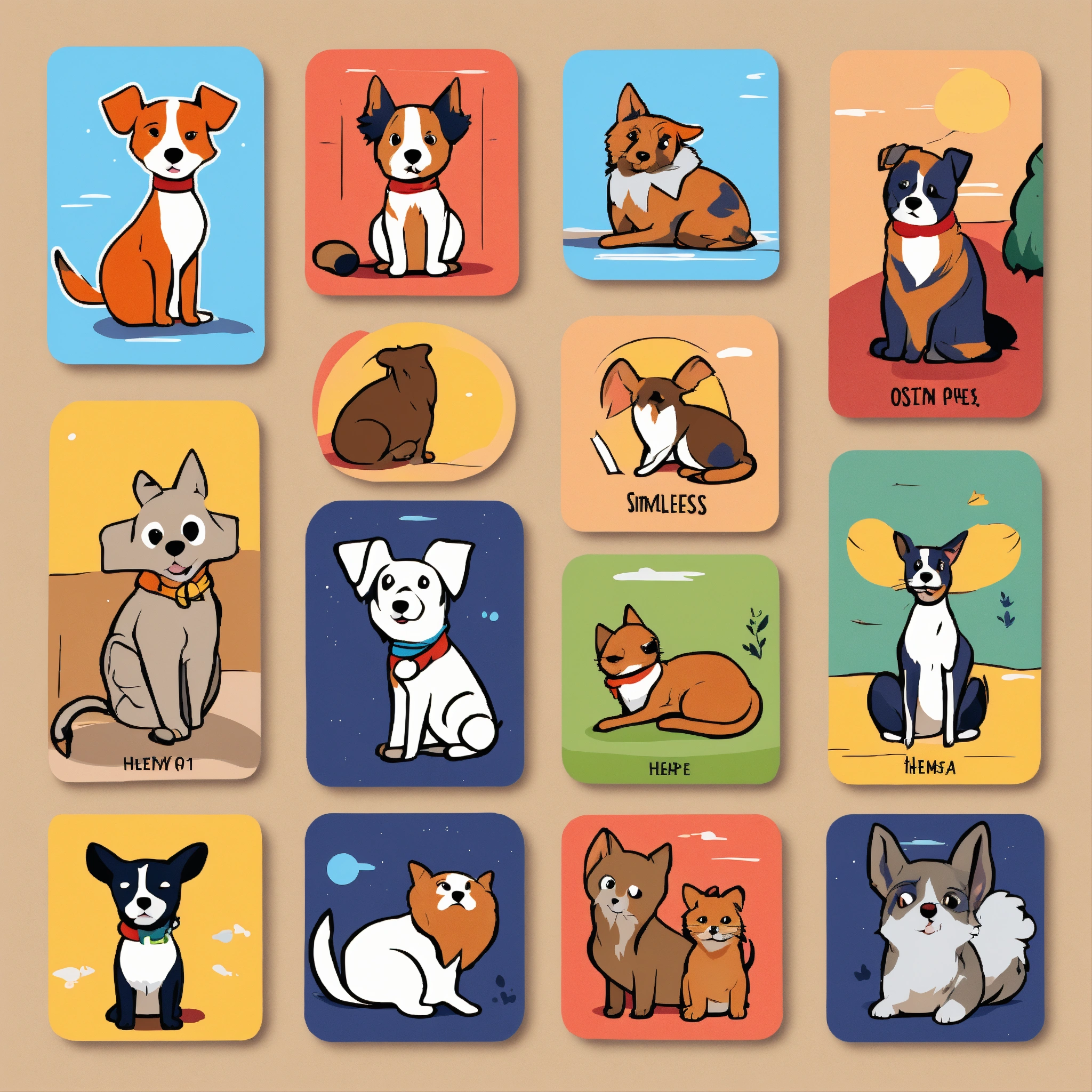 Lexica - Homeless pets simple sticker in Pixar style, minimalism