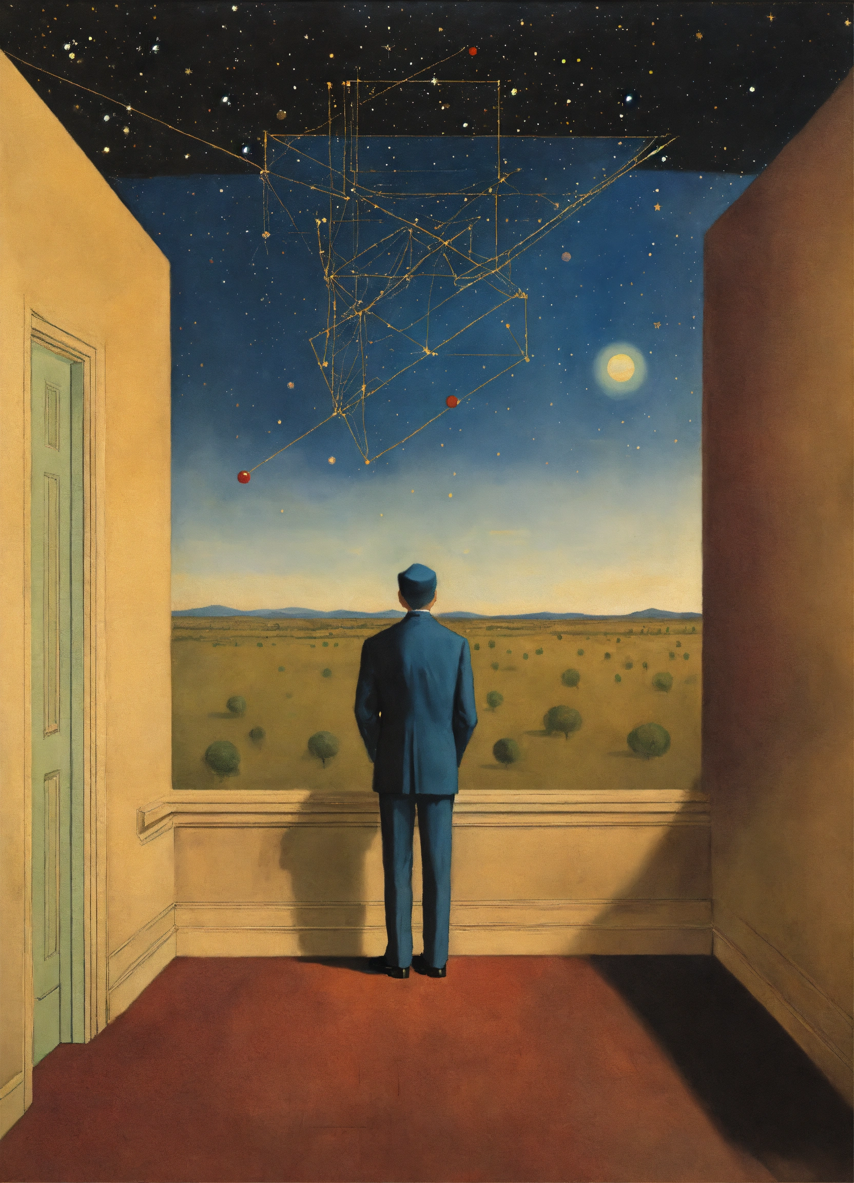 Lexica - Outline of small human body gazing into the 4 corners of the ...