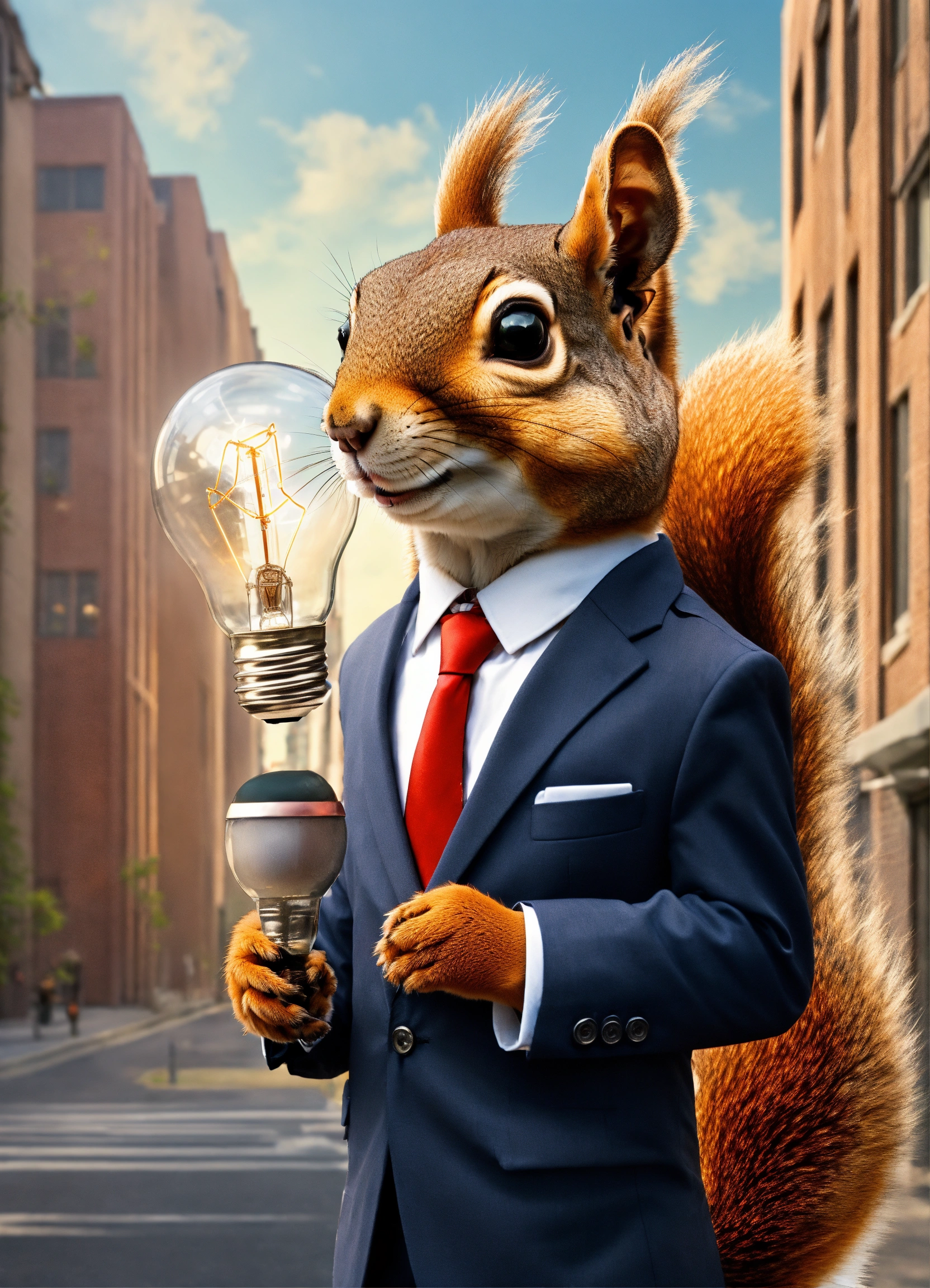 Lexica - Imagine the portrait of a squirrel in a suit as a real estate ...
