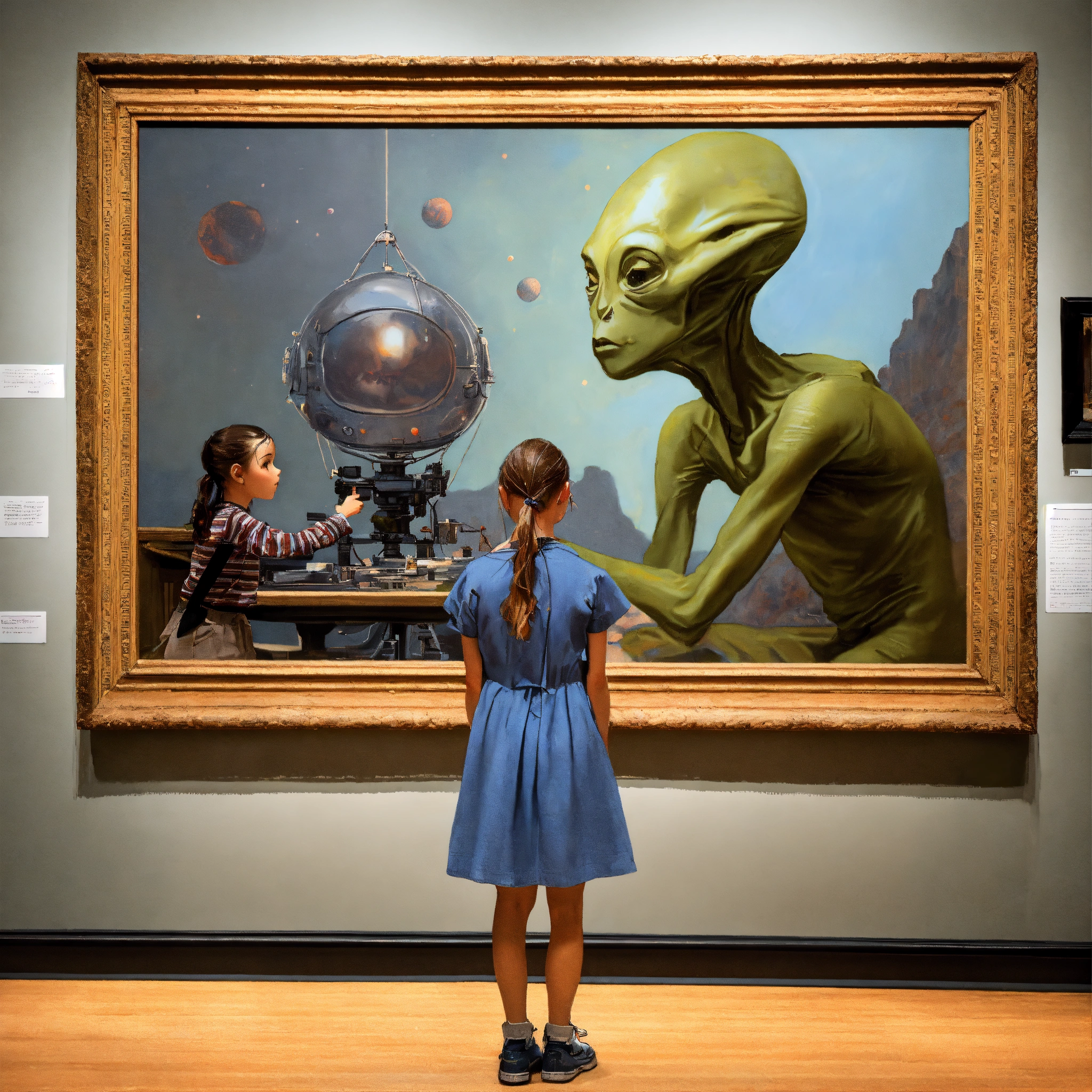 Lexica - A realistic photograph of a Norman Rockwell painting, a girl ...