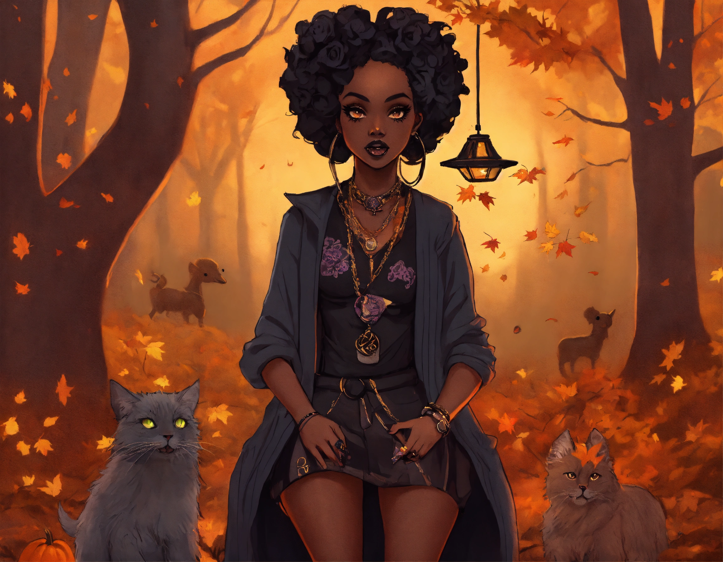 Lexica - CARTOON, ILLUSTRATION, AFRICAN AMERICAN SPOOKY GOTH GIRL ...