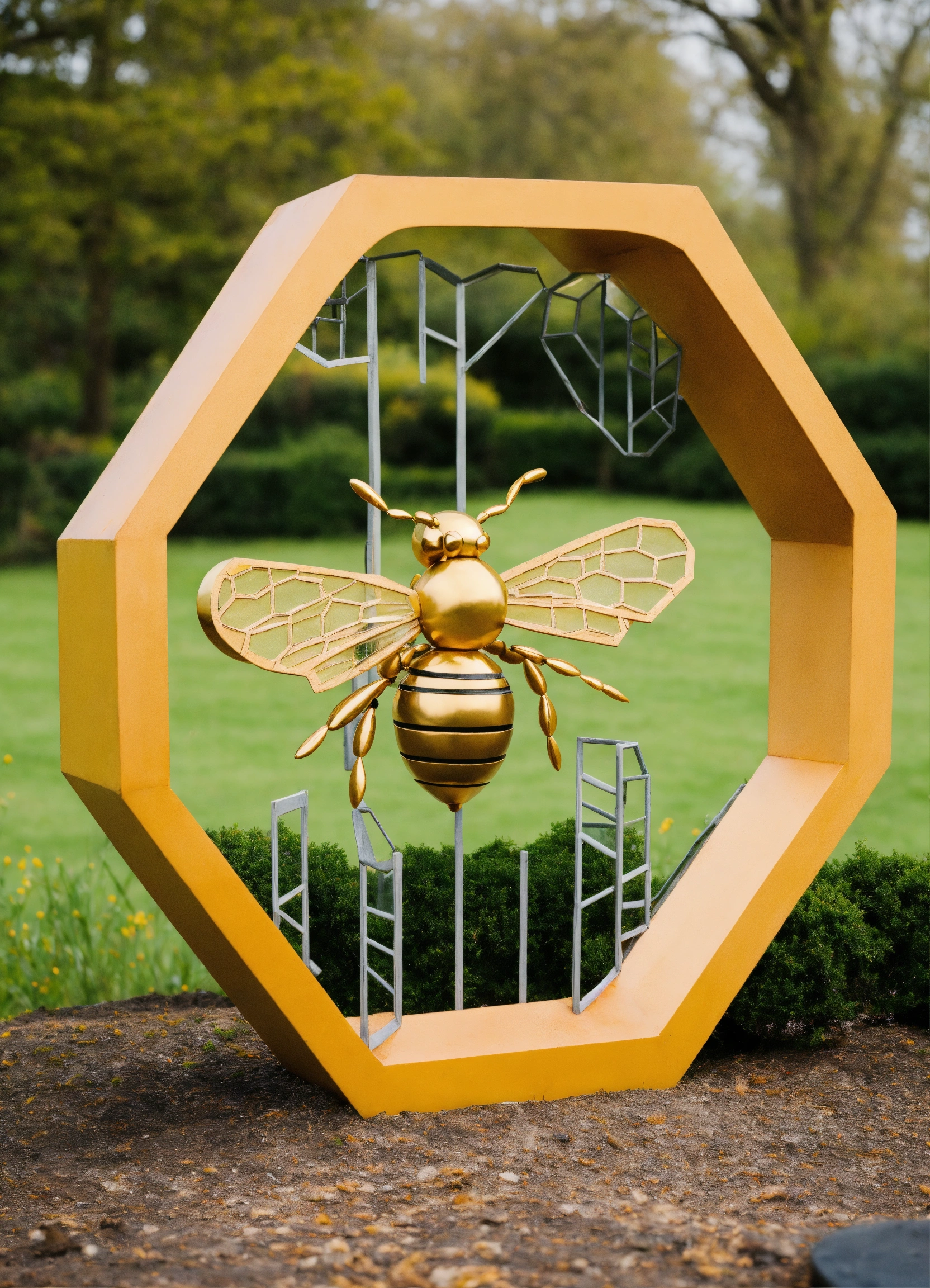 Lexica - Bee sculpture hexagon gate design
