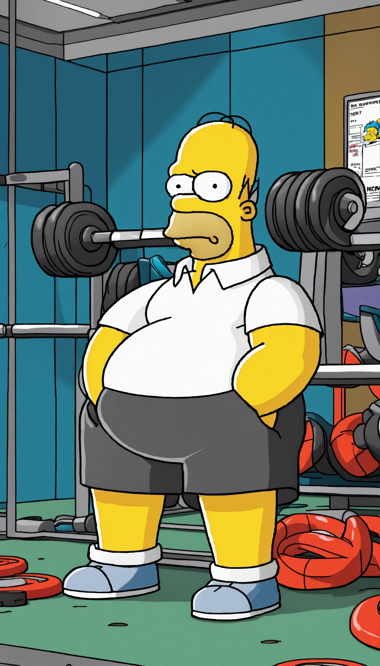 Lexica - Homer simpson working out looking unhappy