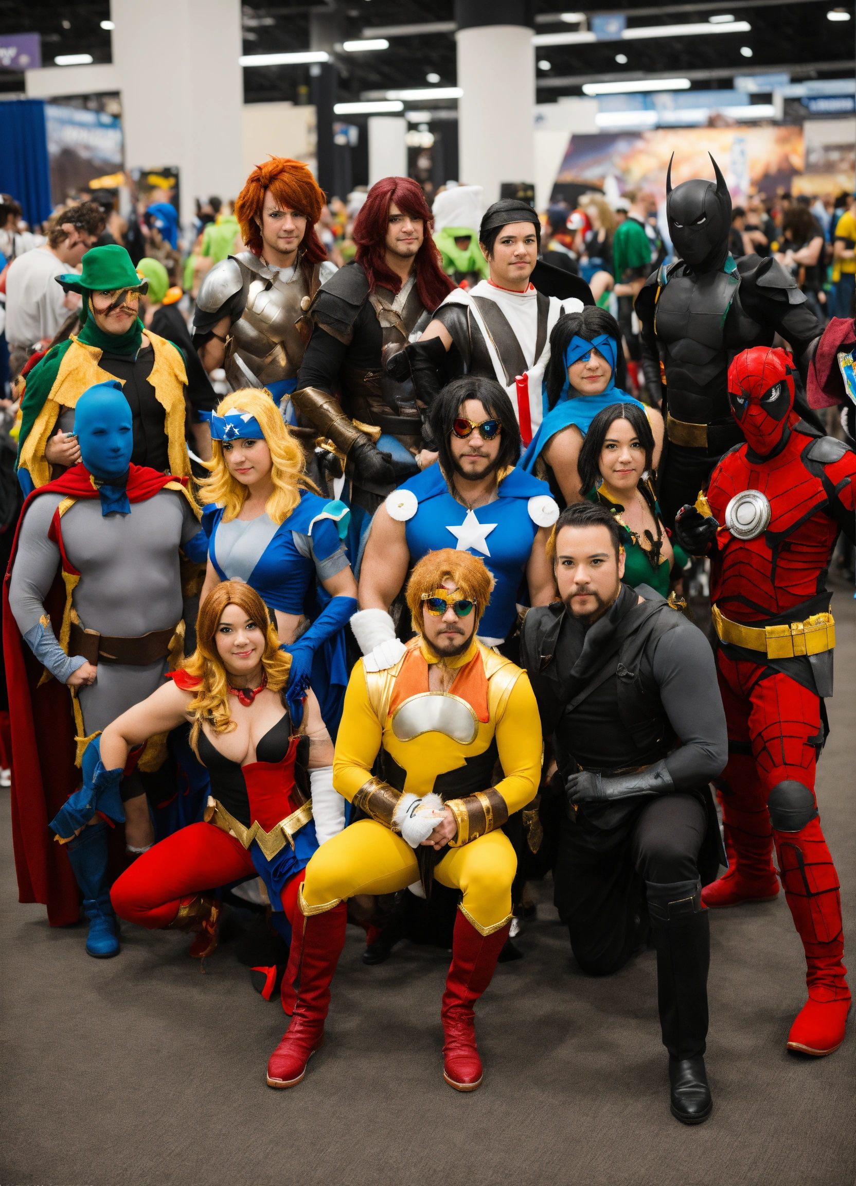 Lexica - Comic con group photo, lots of different cosplay, shot on Sony ...