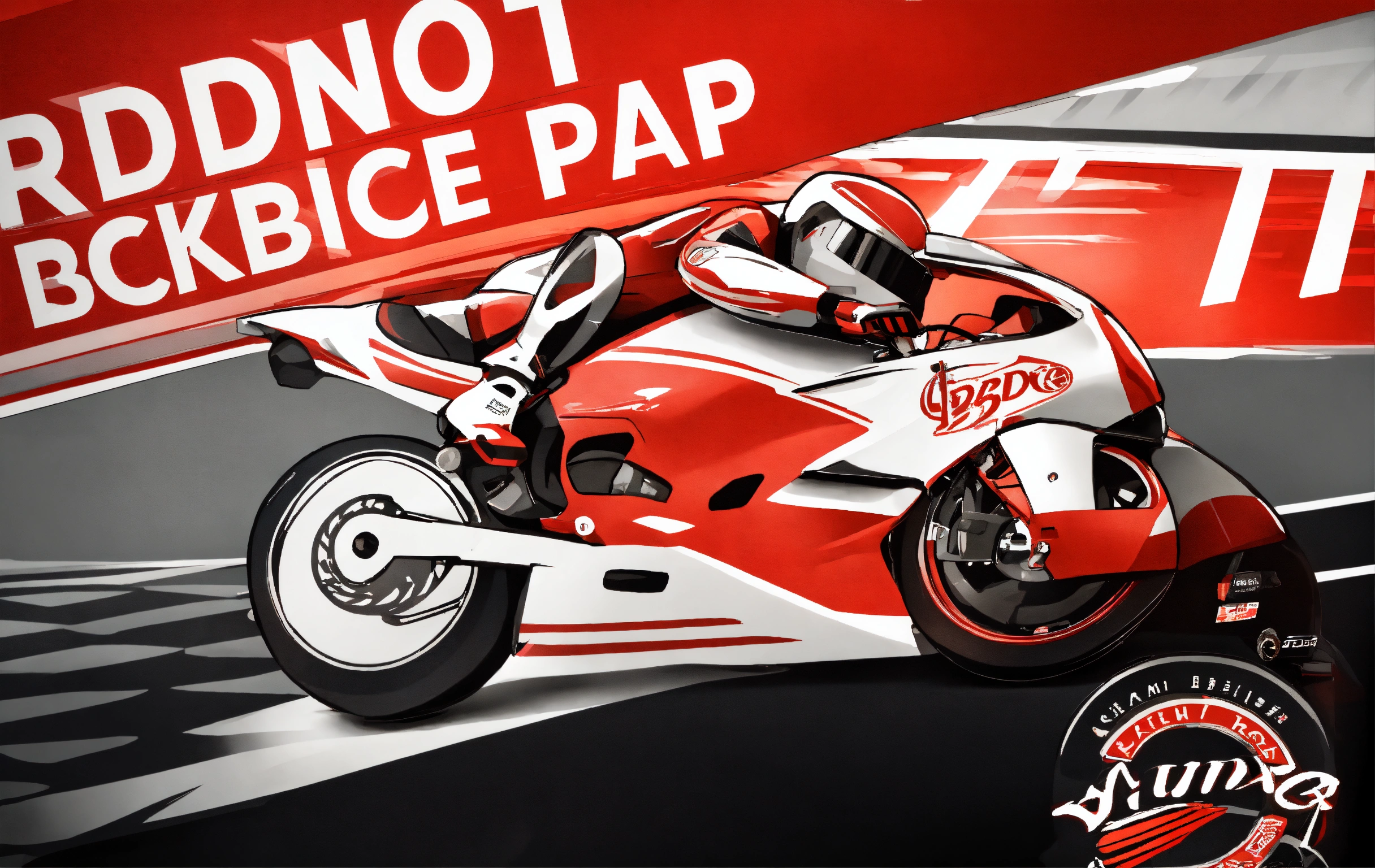 Lexica - Red and white vector clean modern bike drag race bike badge ...