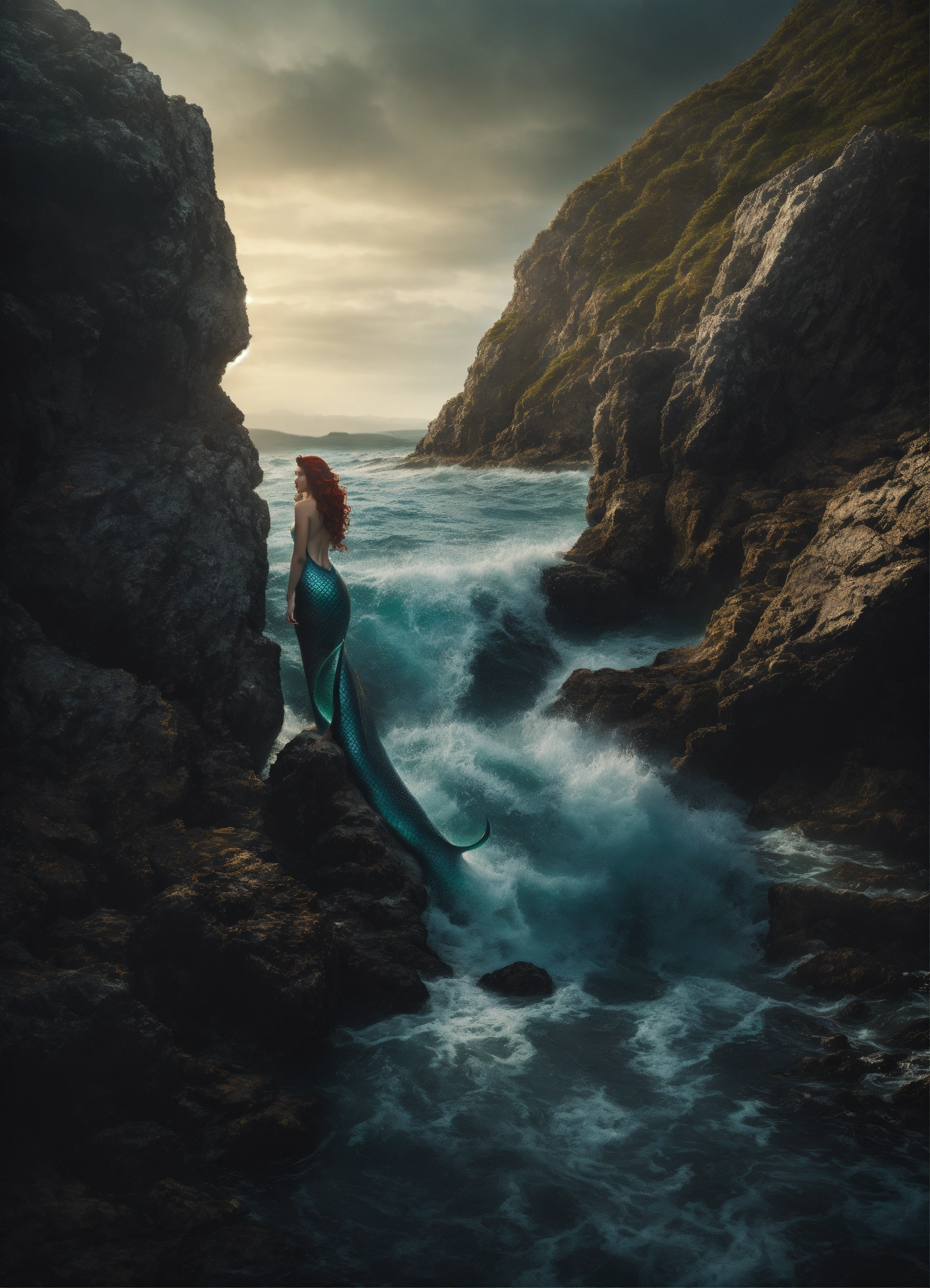 Lexica - Create a 4k detailed photo of an evil (mermaid) glaring at the ...