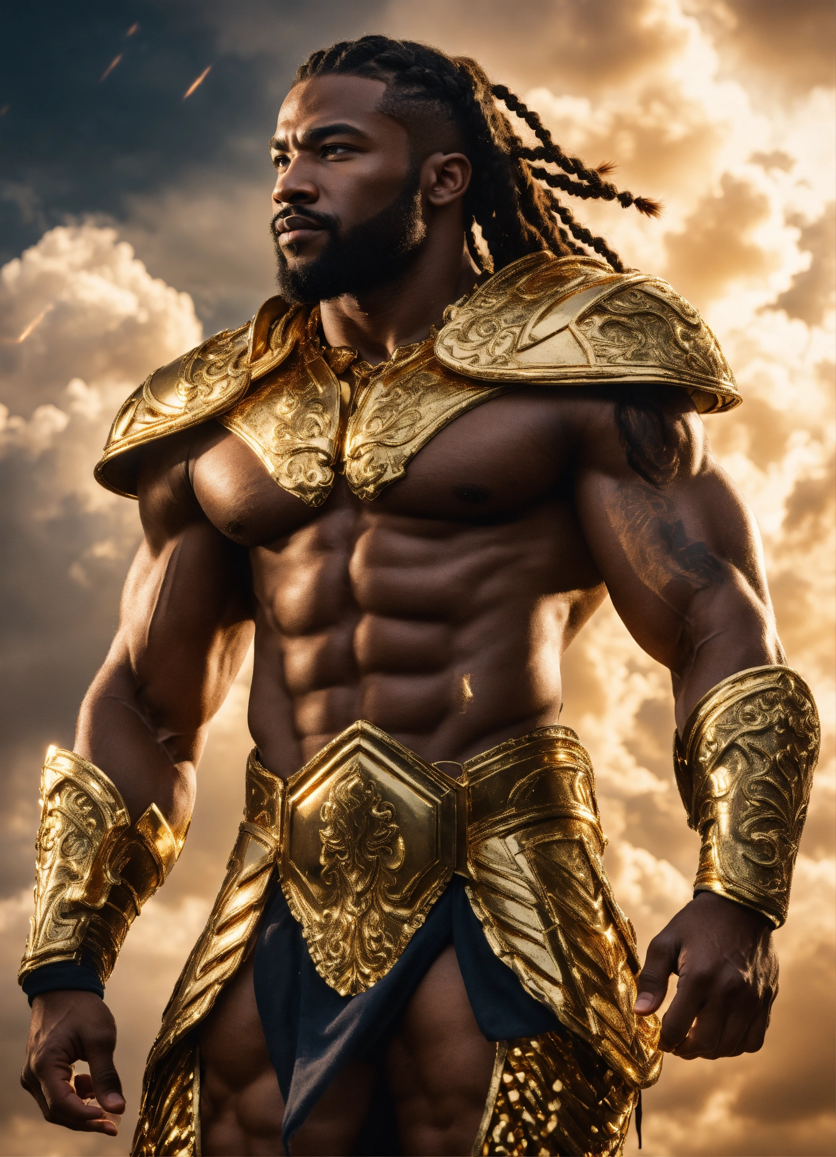 Lexica - A strong muscular handsome black male god, a huge handsome god ...
