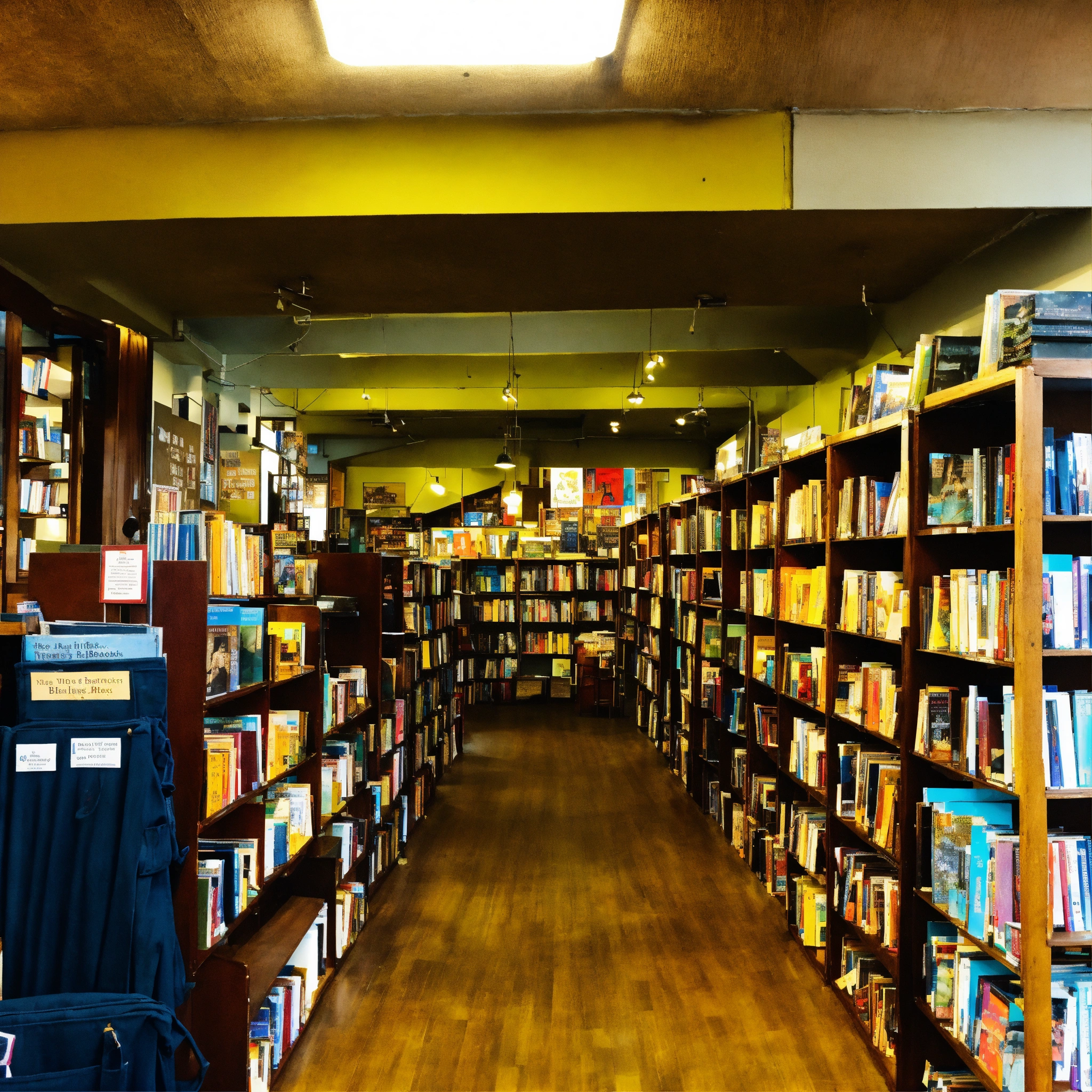 Lexica - A photo of a used book store. The store is filled with books ...