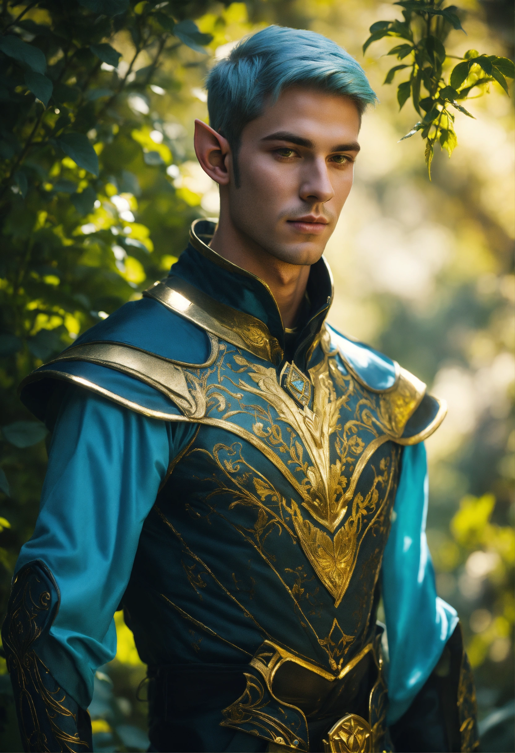 Lexica - Drawing of an elf, royalty, sci fi, cybernetic, black and ...