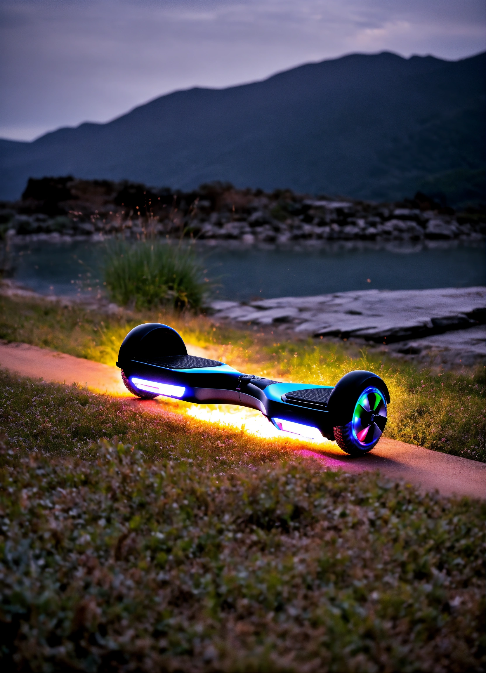 Lexica - Hoverboard on plain background.