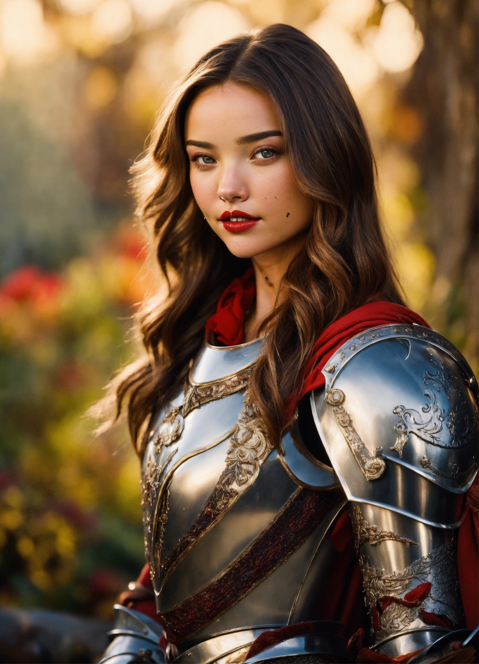 Lexica - Photo quality color portrait of Miranda Kerr as knight in ...