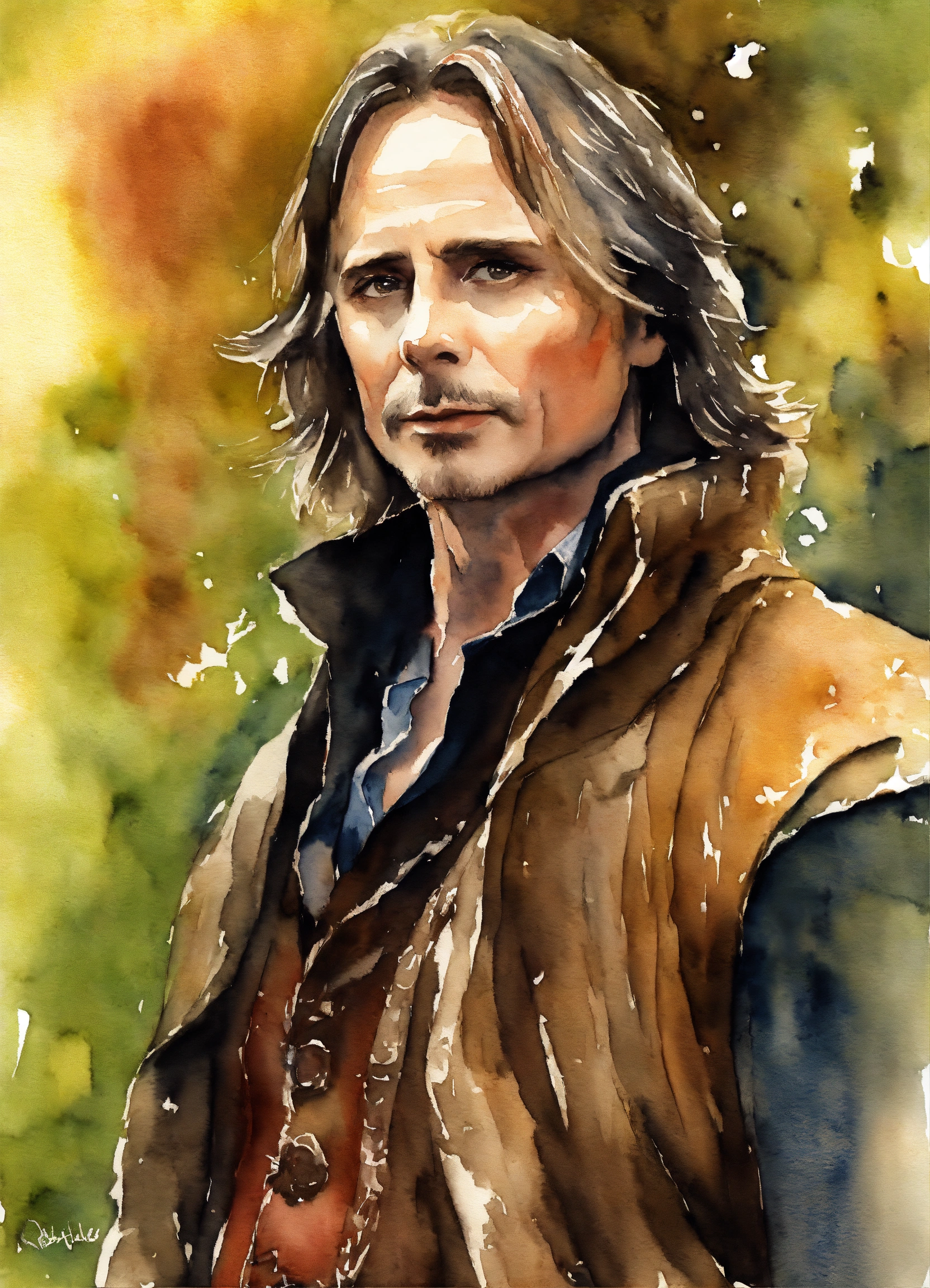 Lexica - Rumpelstiltskin Robert Carlyle watercolor Once Upon a Time