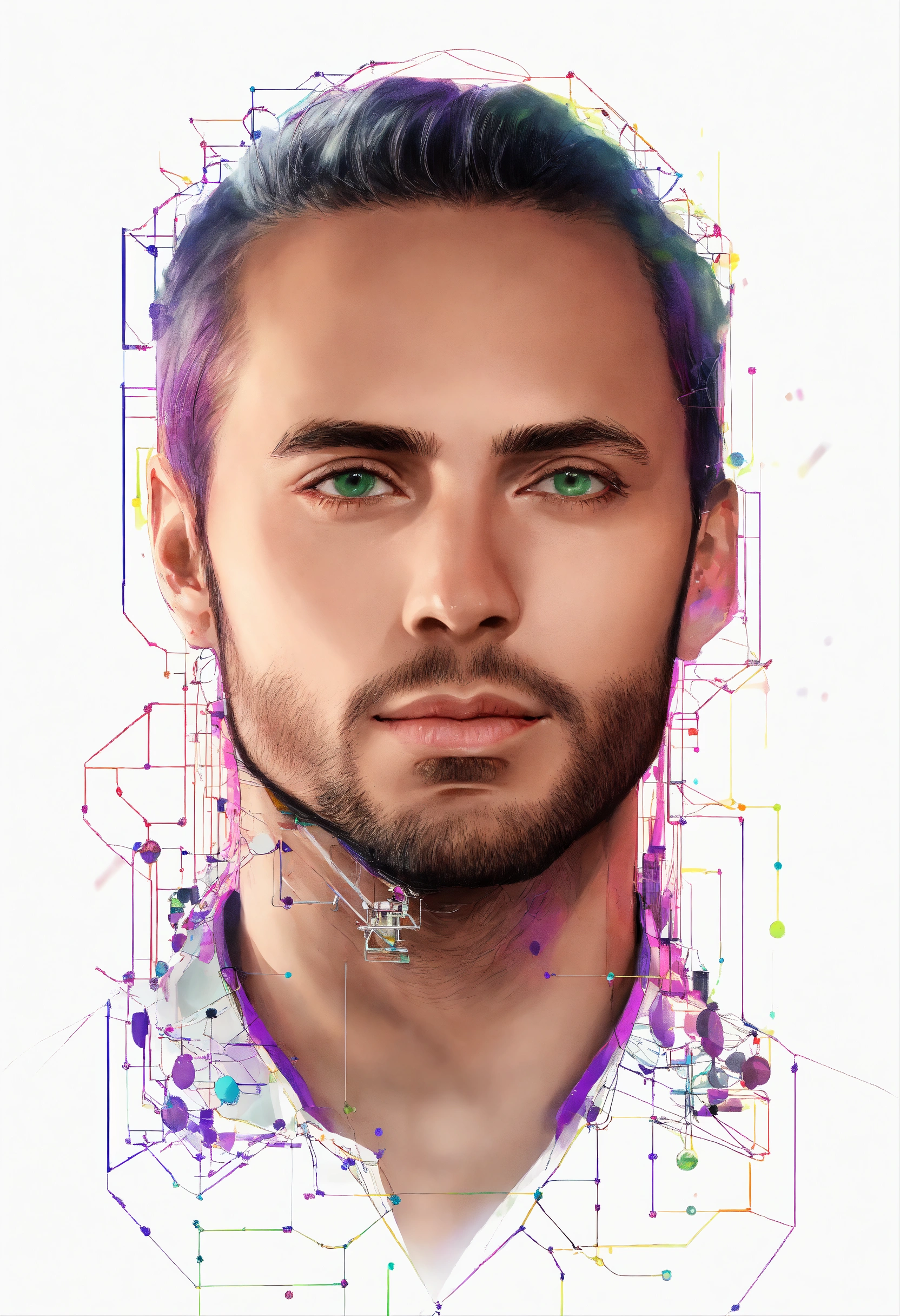 Lexica - Transform the given face into a half-human, half-AI hybrid ...