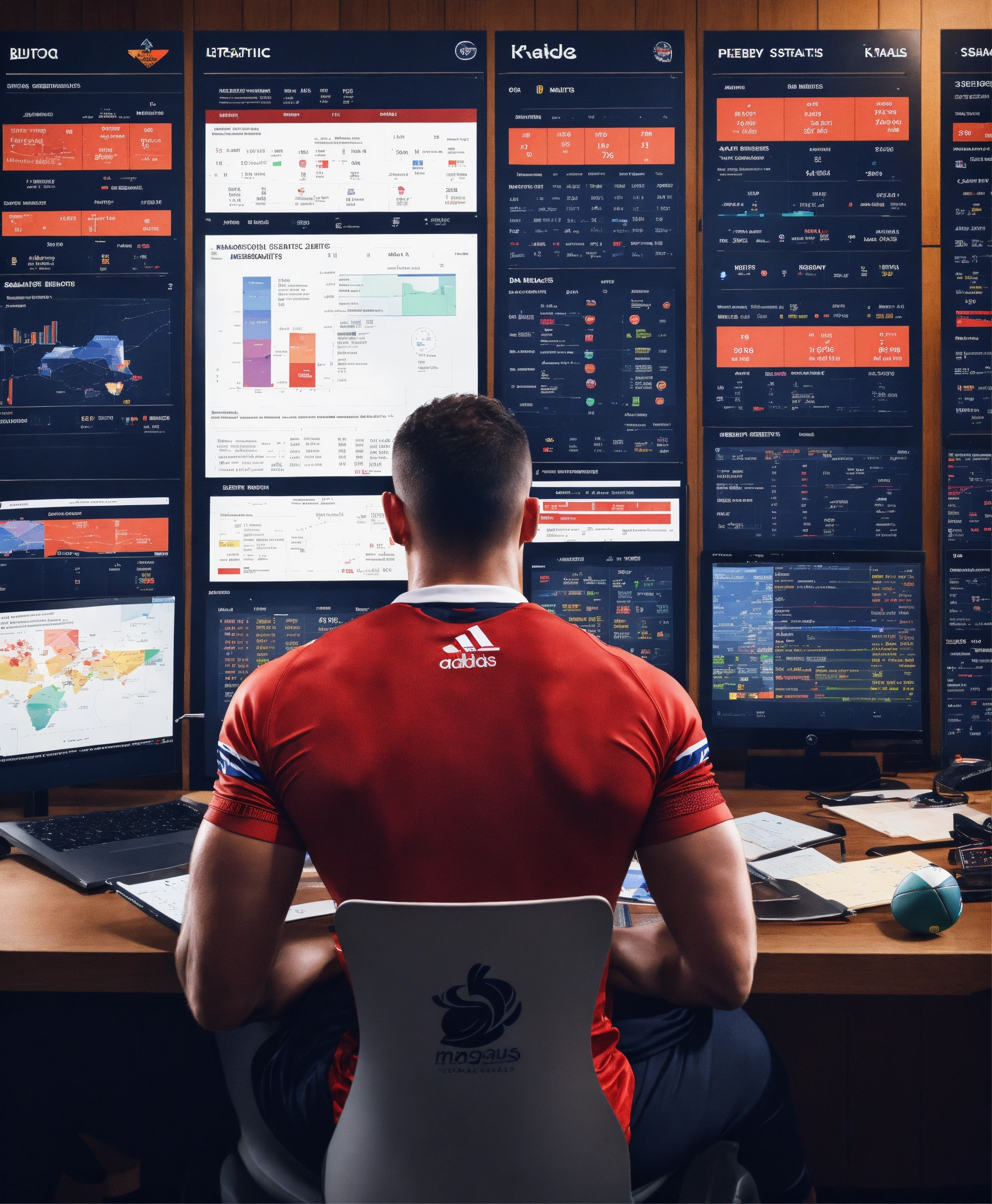 Lexica - Portrait of a french rugby player analyzing statistics from ...