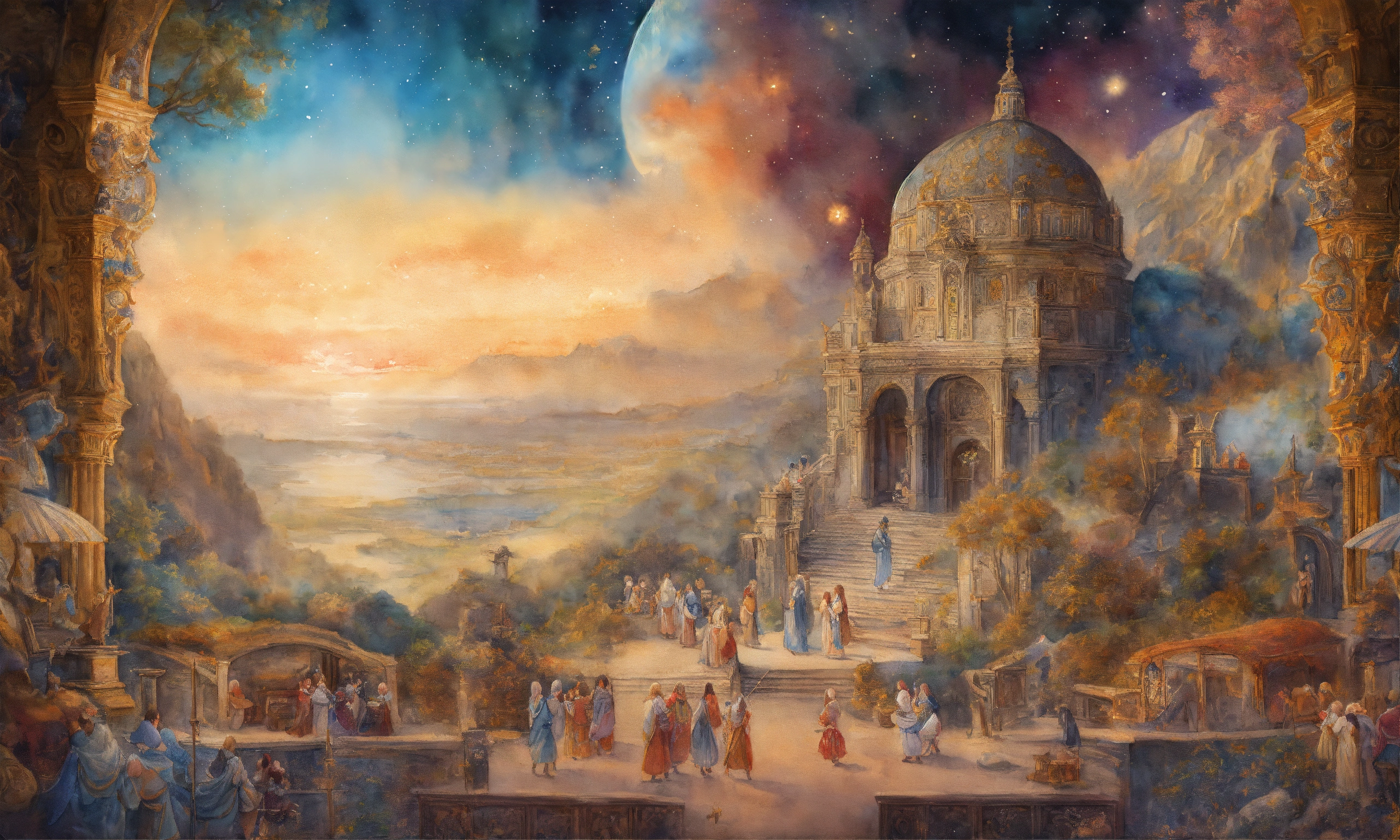 Lexica - Watercolour painting, spiritual, cosmic, mystical, intricate ...