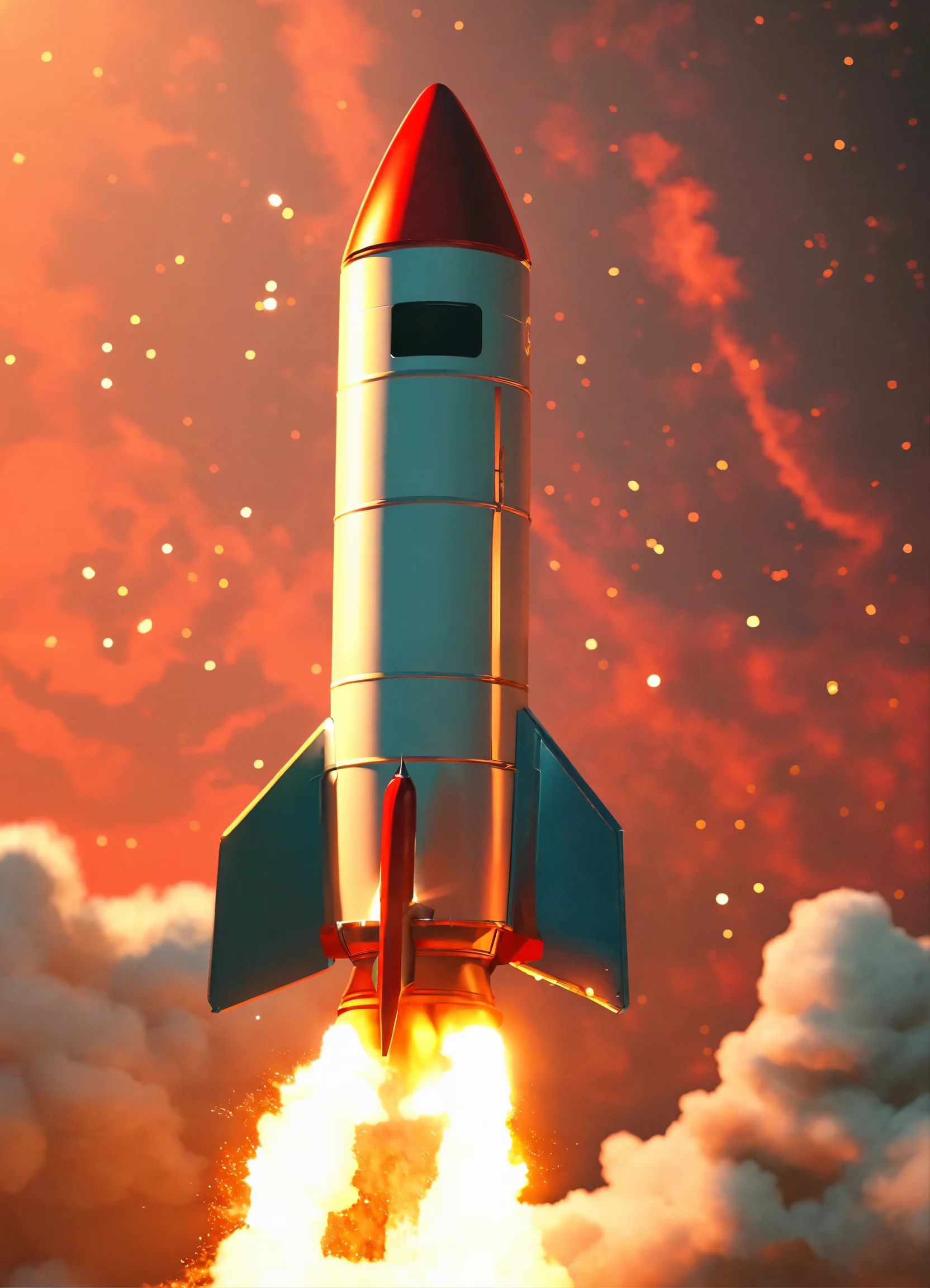 Lexica - Animated rocket launching showing supercharge