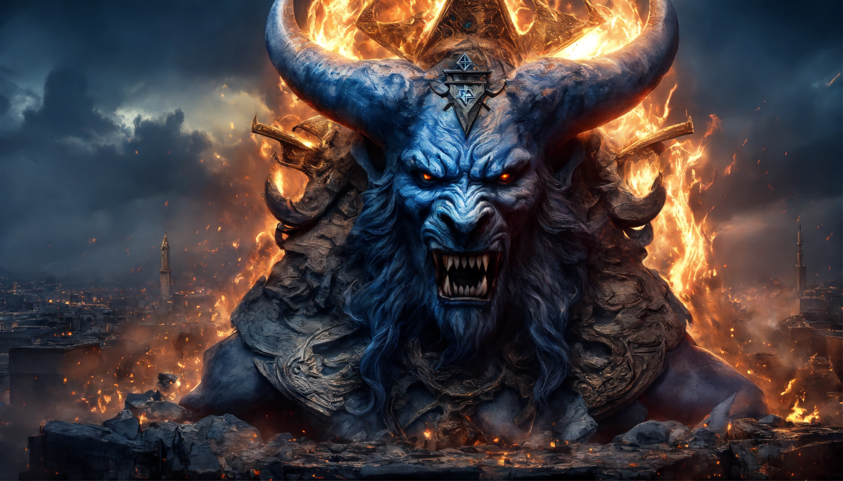 Lexica - Evil demonic Israel demon with an Israeli flag beast with an ...