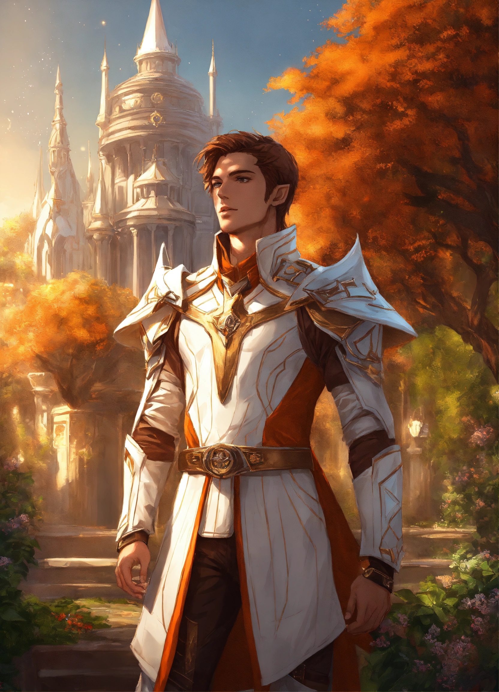 Lexica - Full body drawing of a sci fi high elf, space, palace, white ...