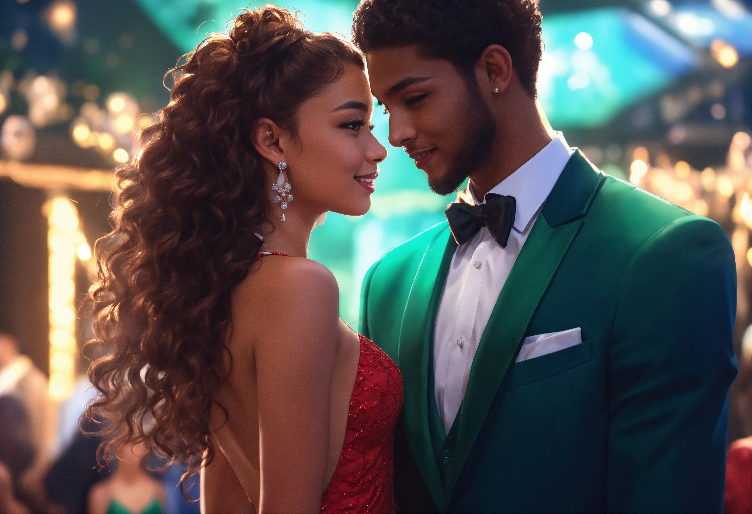 Lexica - Anime; cartoon; ultra realistic; 4K, both looking at the phone ...