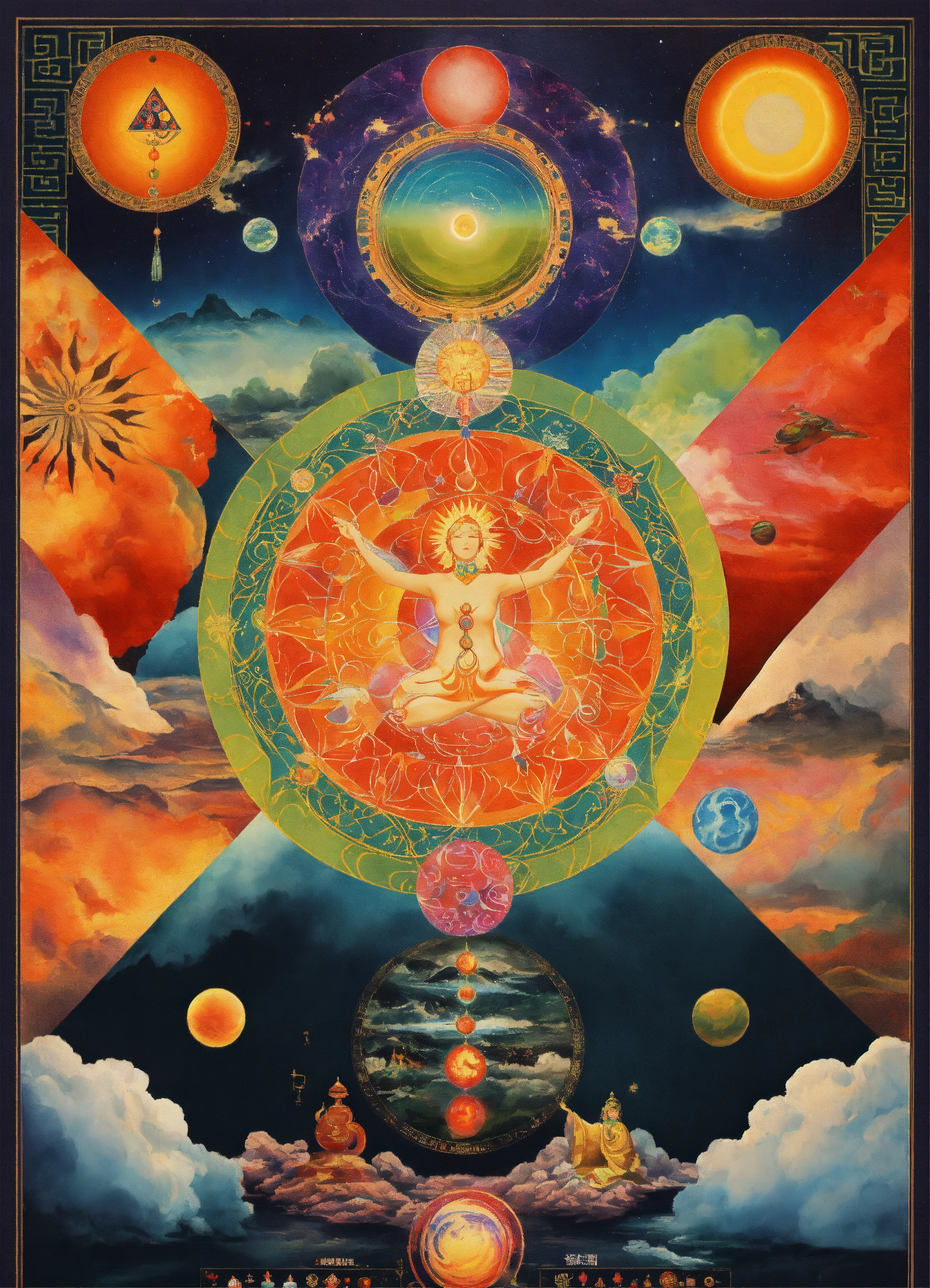 Lexica - 5 chakras, Japanese vintage poster ,oriental , psychedelic ...