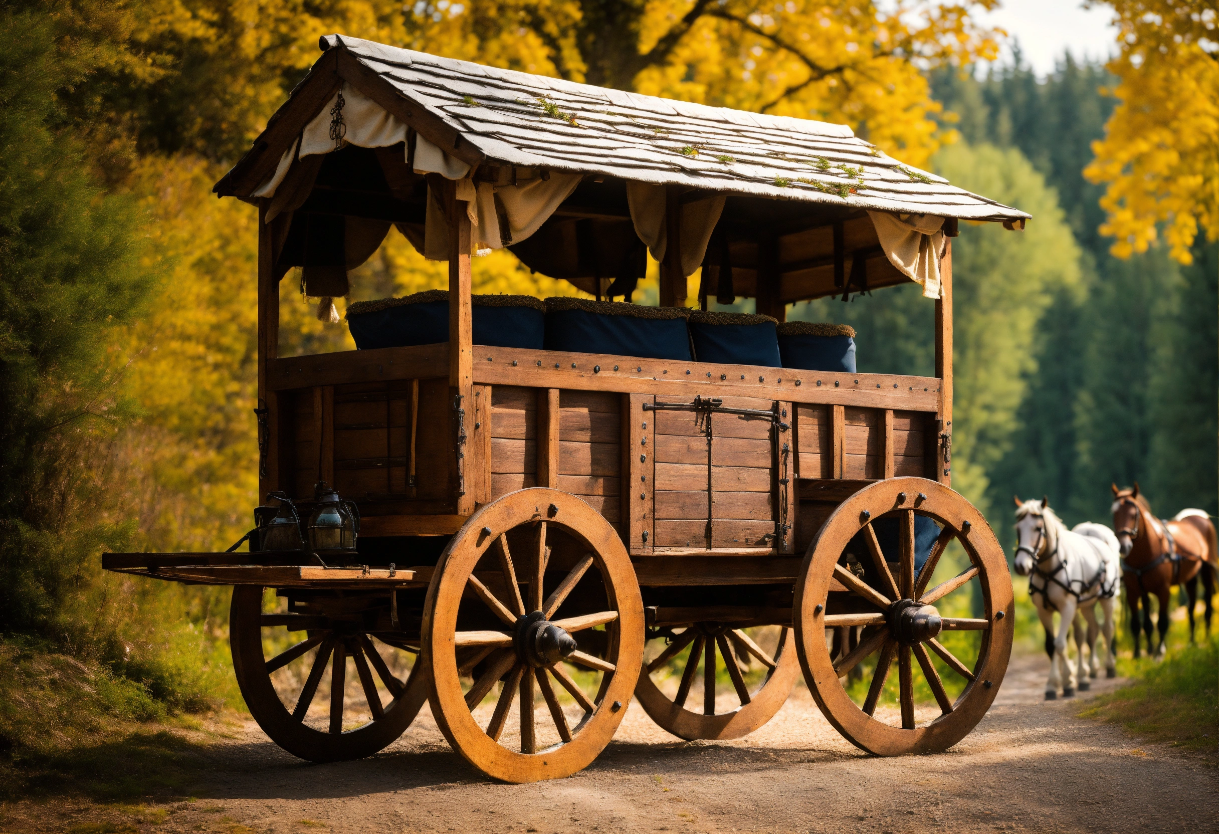 Lexica - Medieval magnificent large box wagon of the traveling people ...