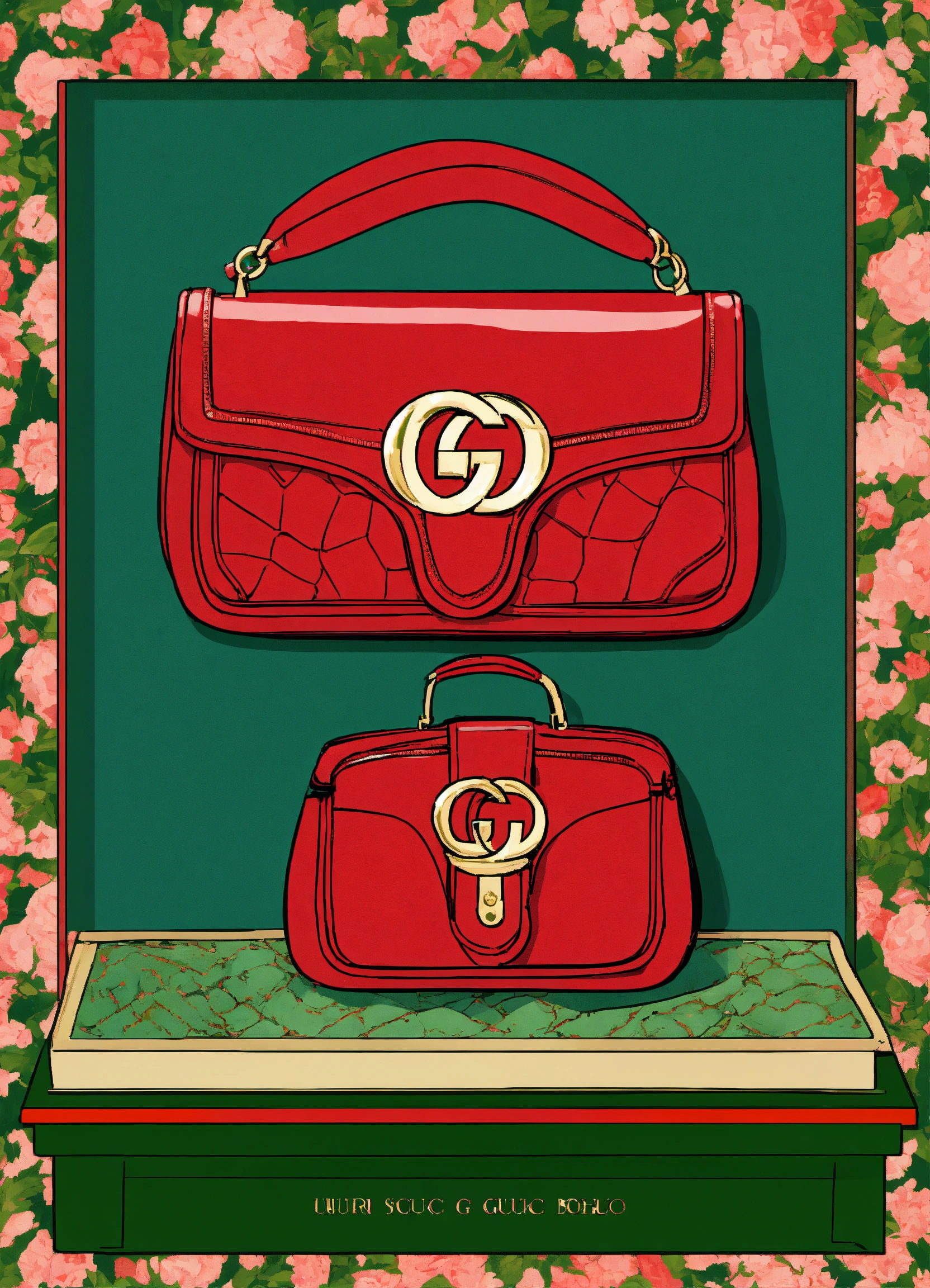 Lexica - Hip hop art style gucci purse clip art