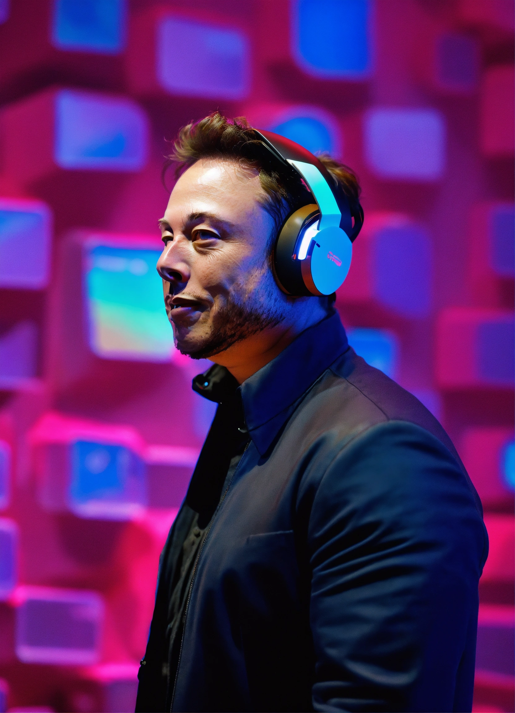 Lexica - Elon musk looking trough an iPhone mask, very abstract polygon ...