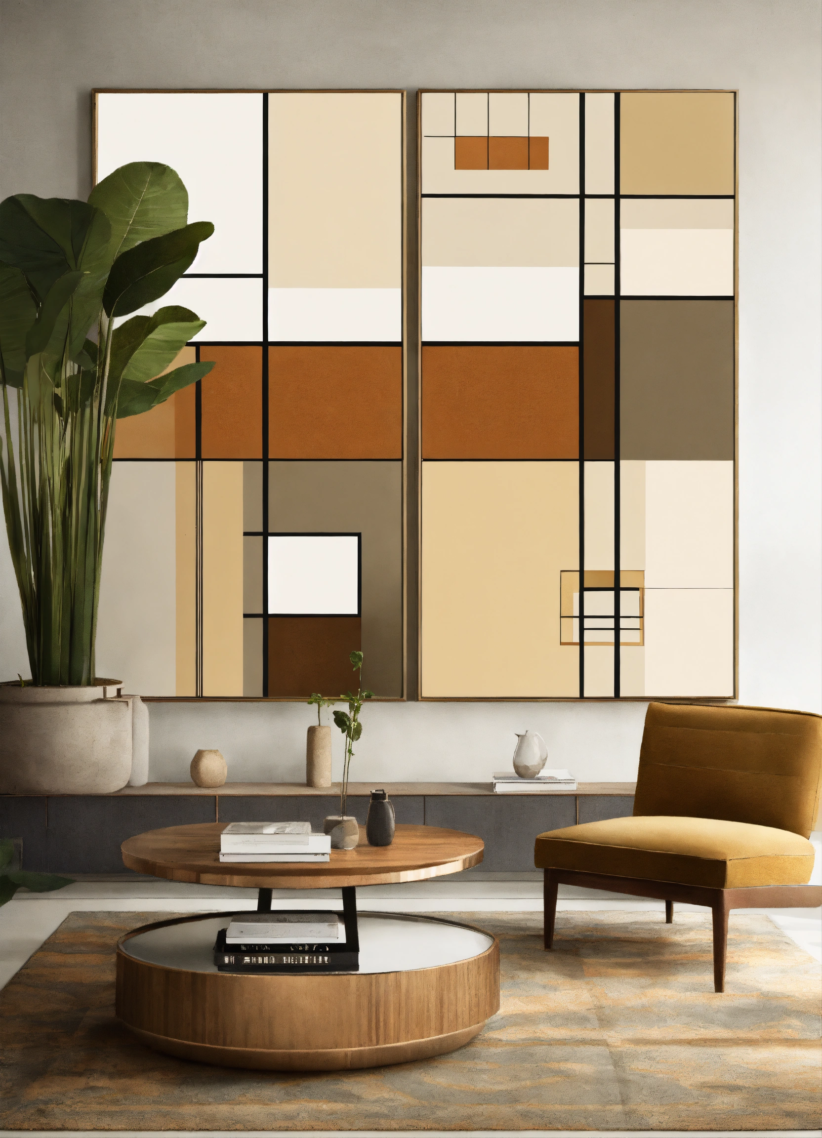 Lexica - Mid century Modern Neutral Geometric art