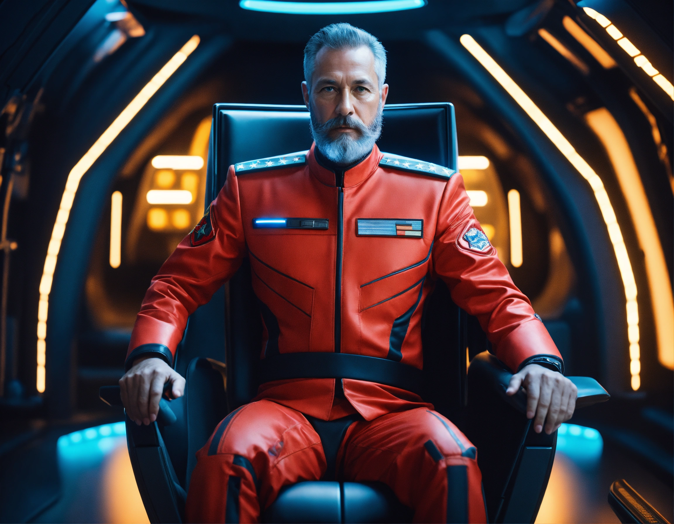 Lexica - 50 year old masculine star commander general with trim beard ...