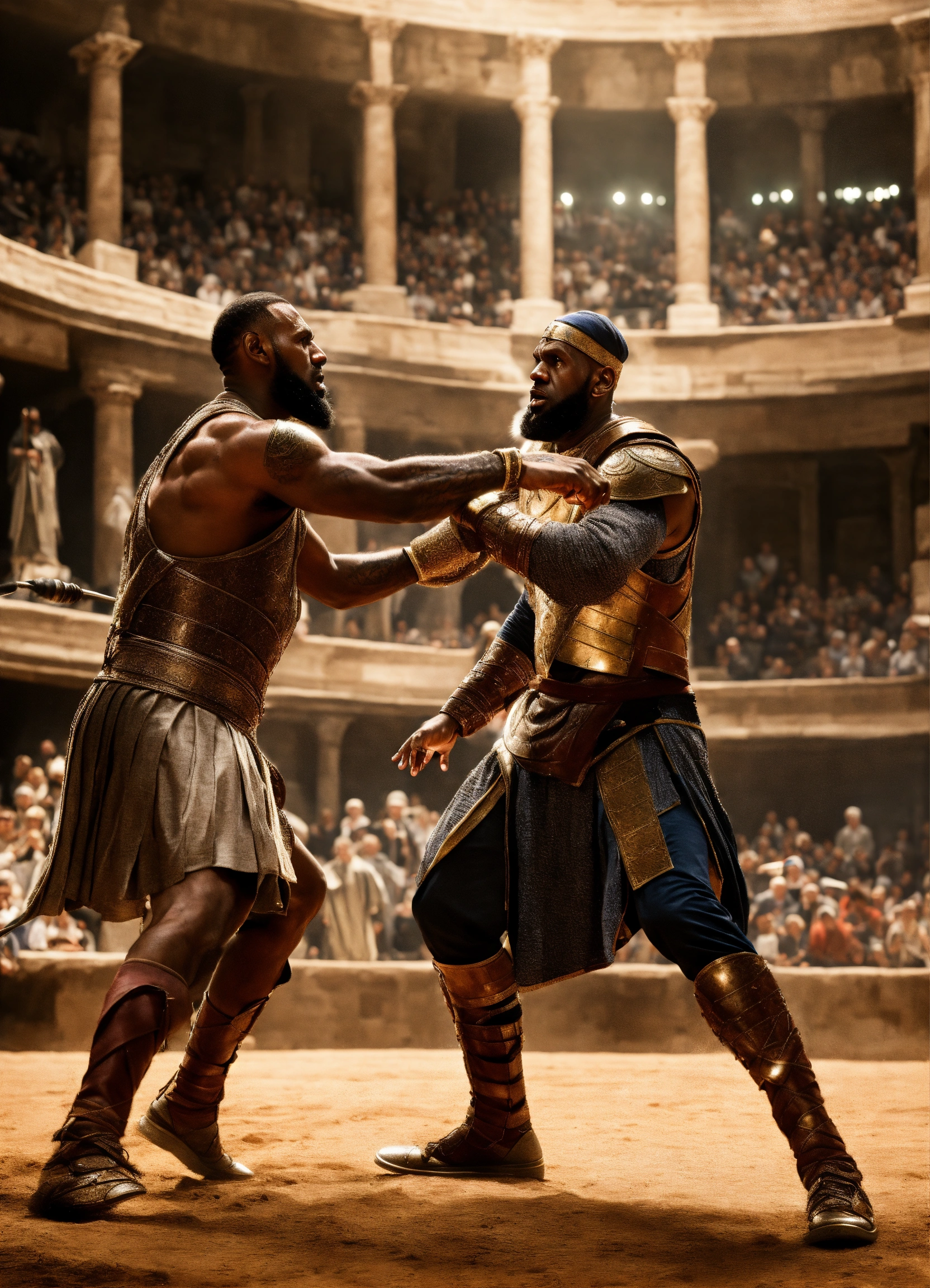 Lexica - Photo realistic shot of dumbledore and lebron james fighting ...