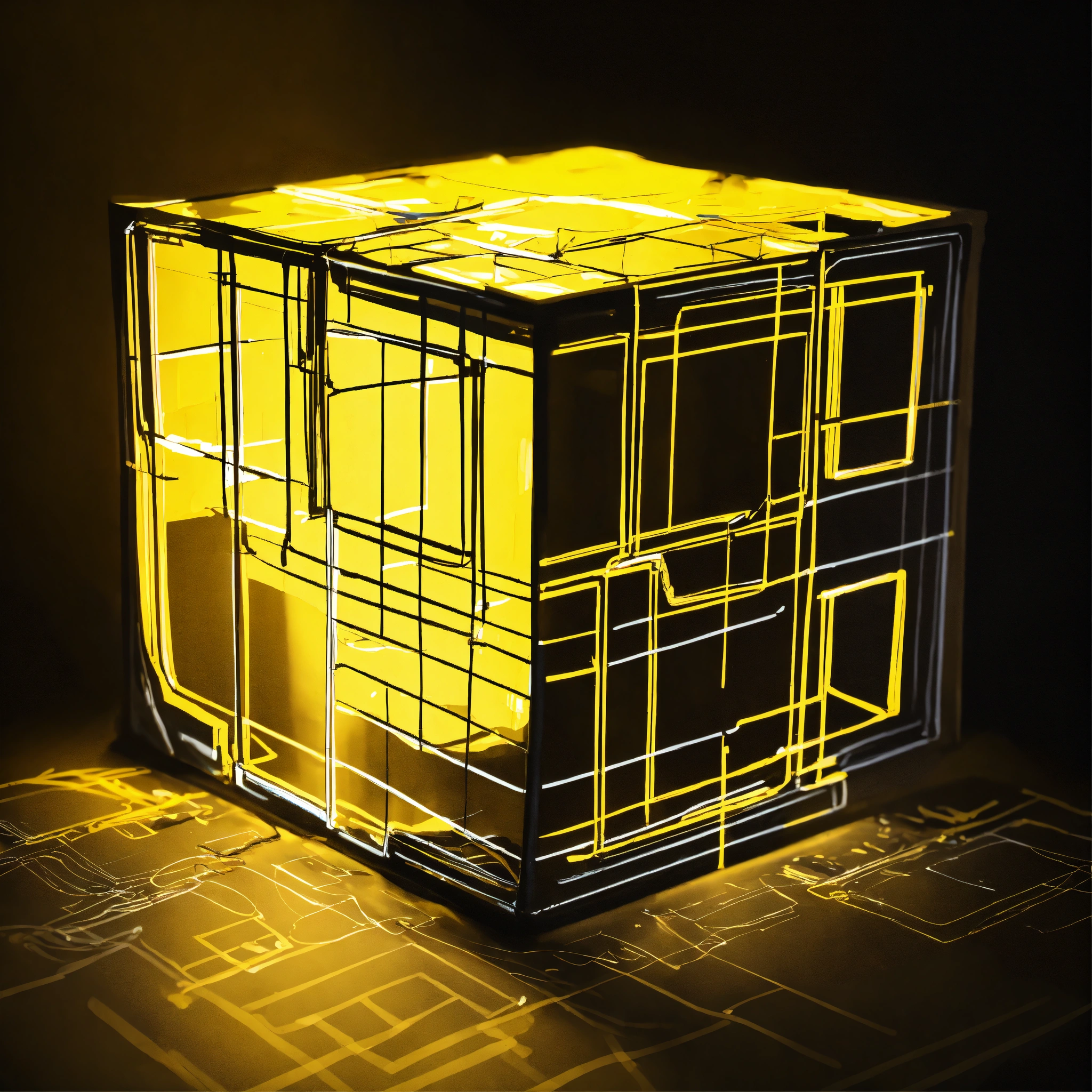 Lexica - Cube drawings, technology, paper, drawing supplies, cube in a ...