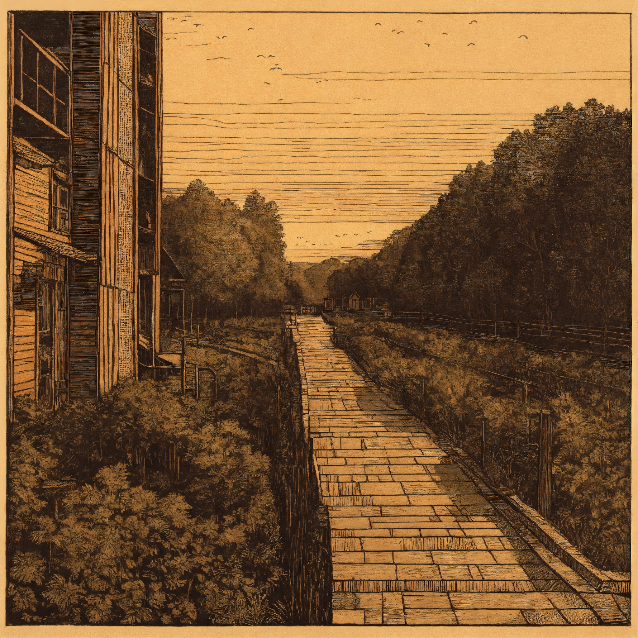 Lexica - In wood block etching style, in cool tones Smart people learn ...