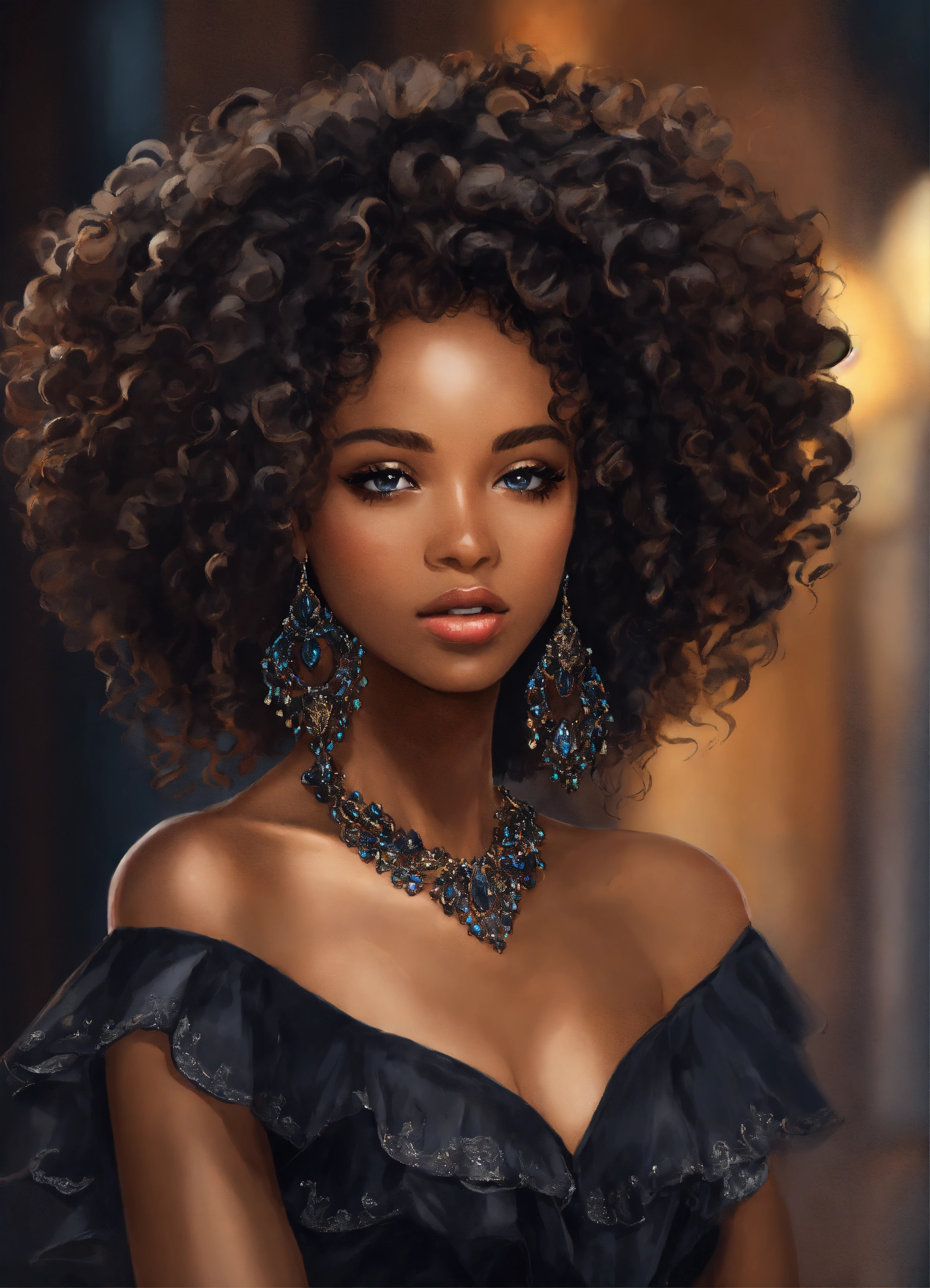 Lexica - Illustrate a pretty young African-American fashion model with ...