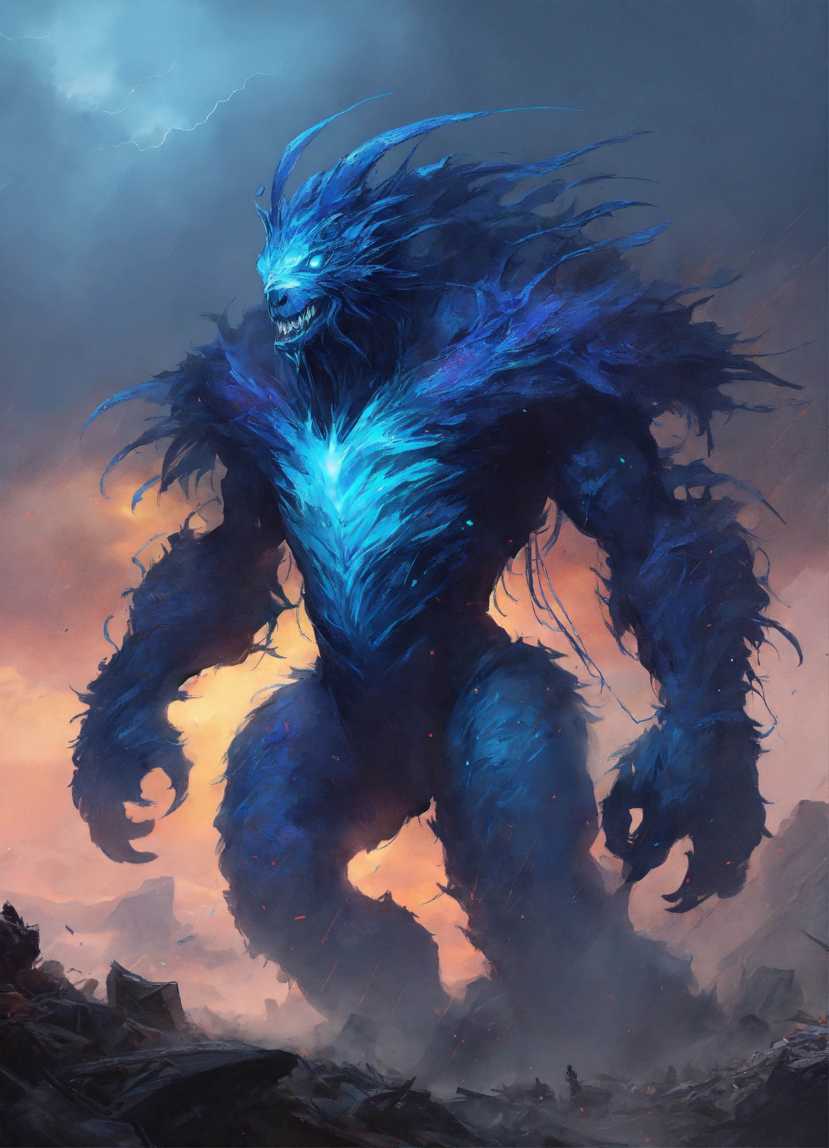 Lexica - A celestial Blue-skinned Monster of the a rubbish dump, Storms ...