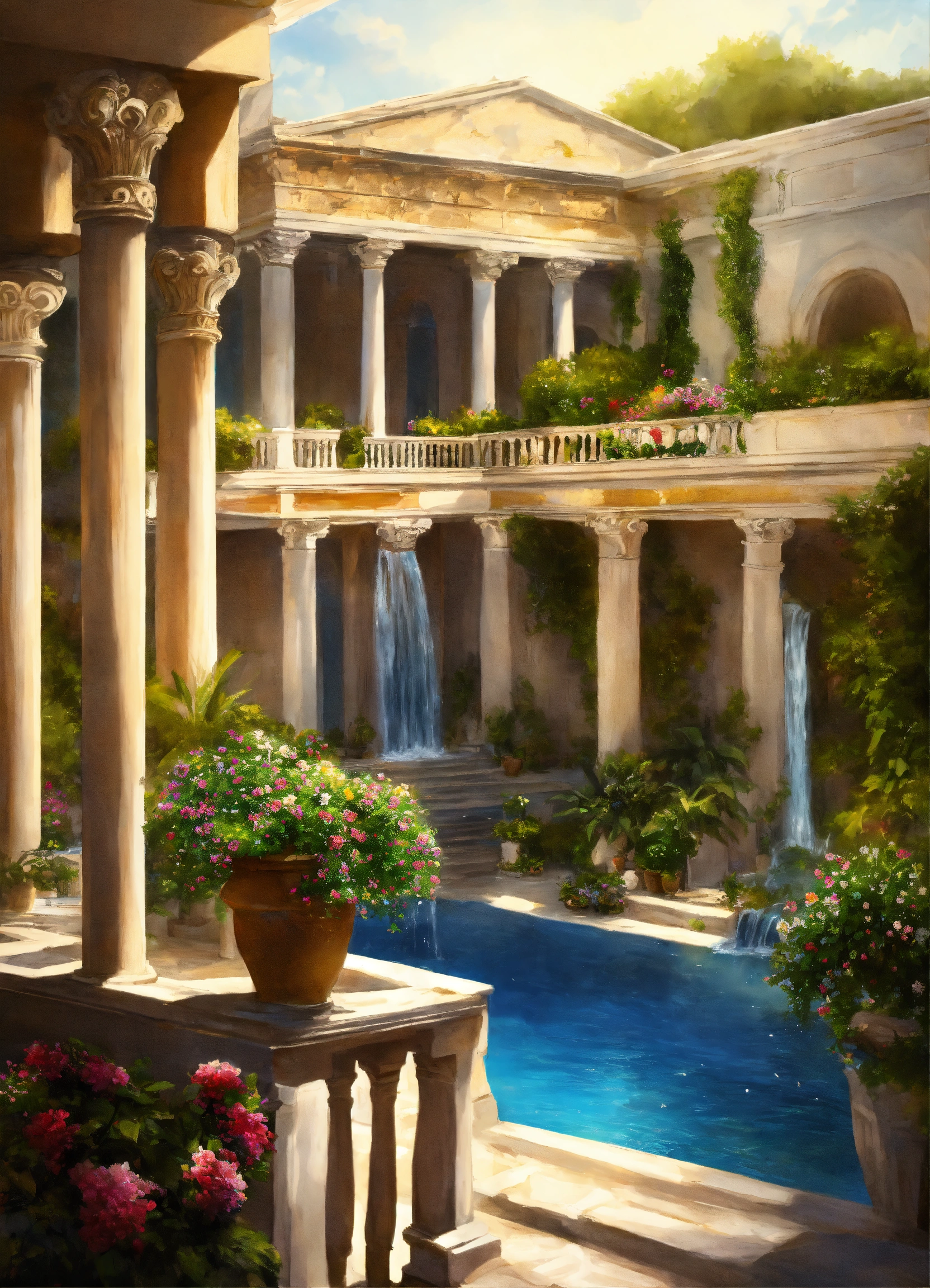 Lexica - Greek palace balcony, beautiful garden, greek architecture ...