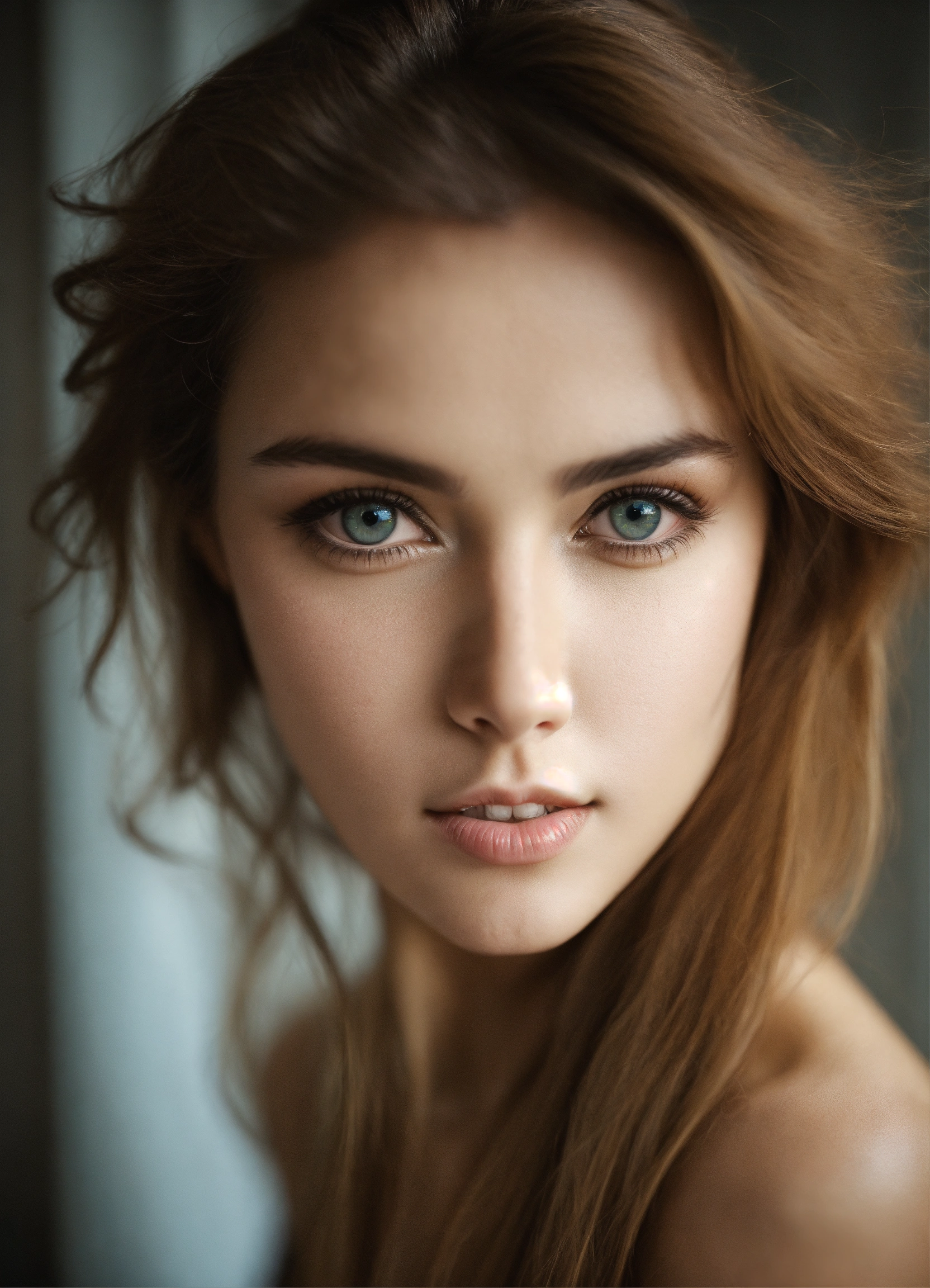 Lexica - Portrait of a beautiful woman with big expressive eyes looking ...