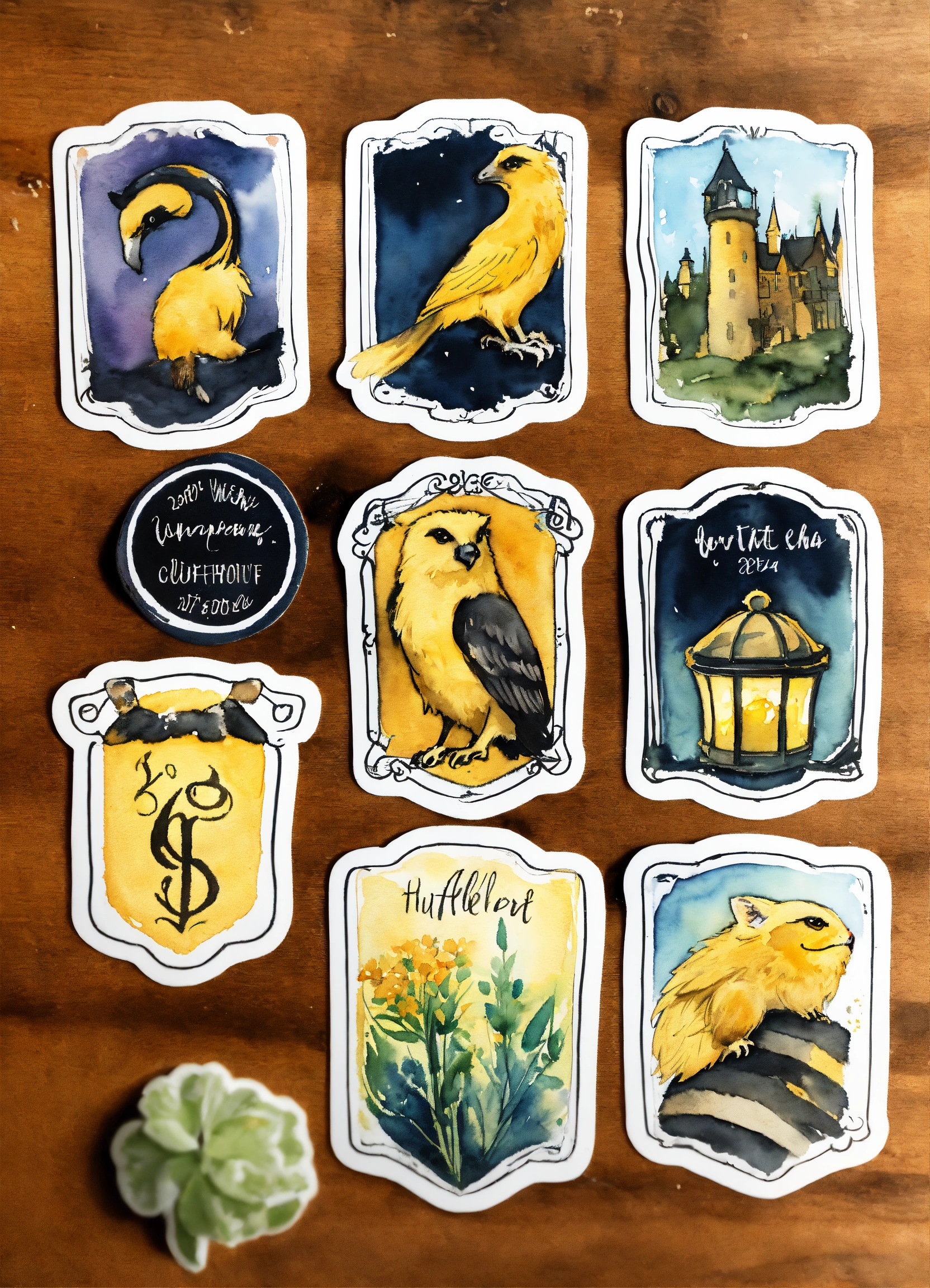 Lexica - Hufflepuff watercolor stickers