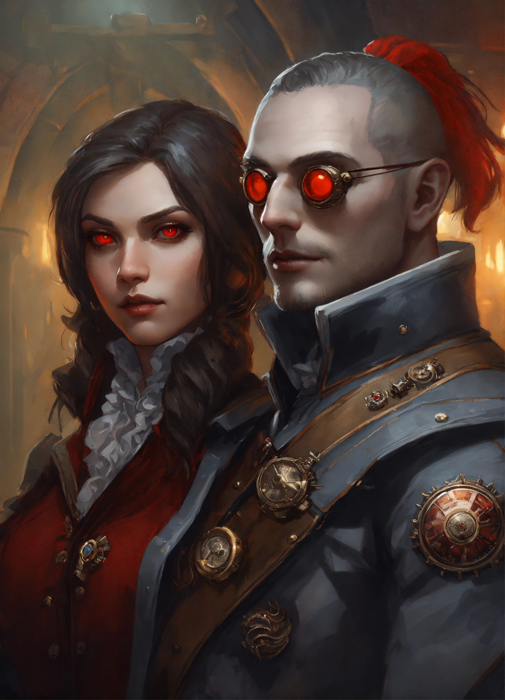 Lexica - A detailed portrait of male and female solid grey color grey ...