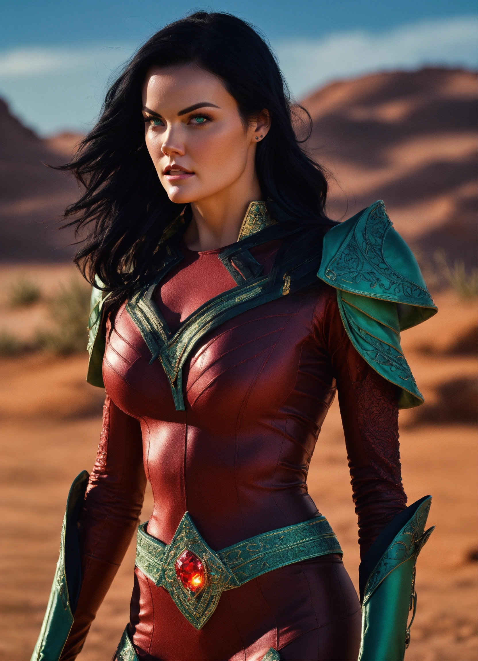 Lexica - Beautiful Jaimie Alexander with light green eyes and long ...