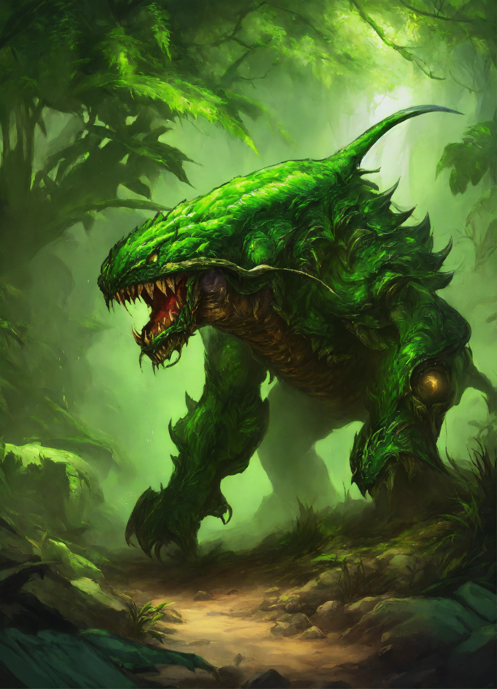 Lexica - Primal Zergling, starcraft primal zerg art, green jungle coloring