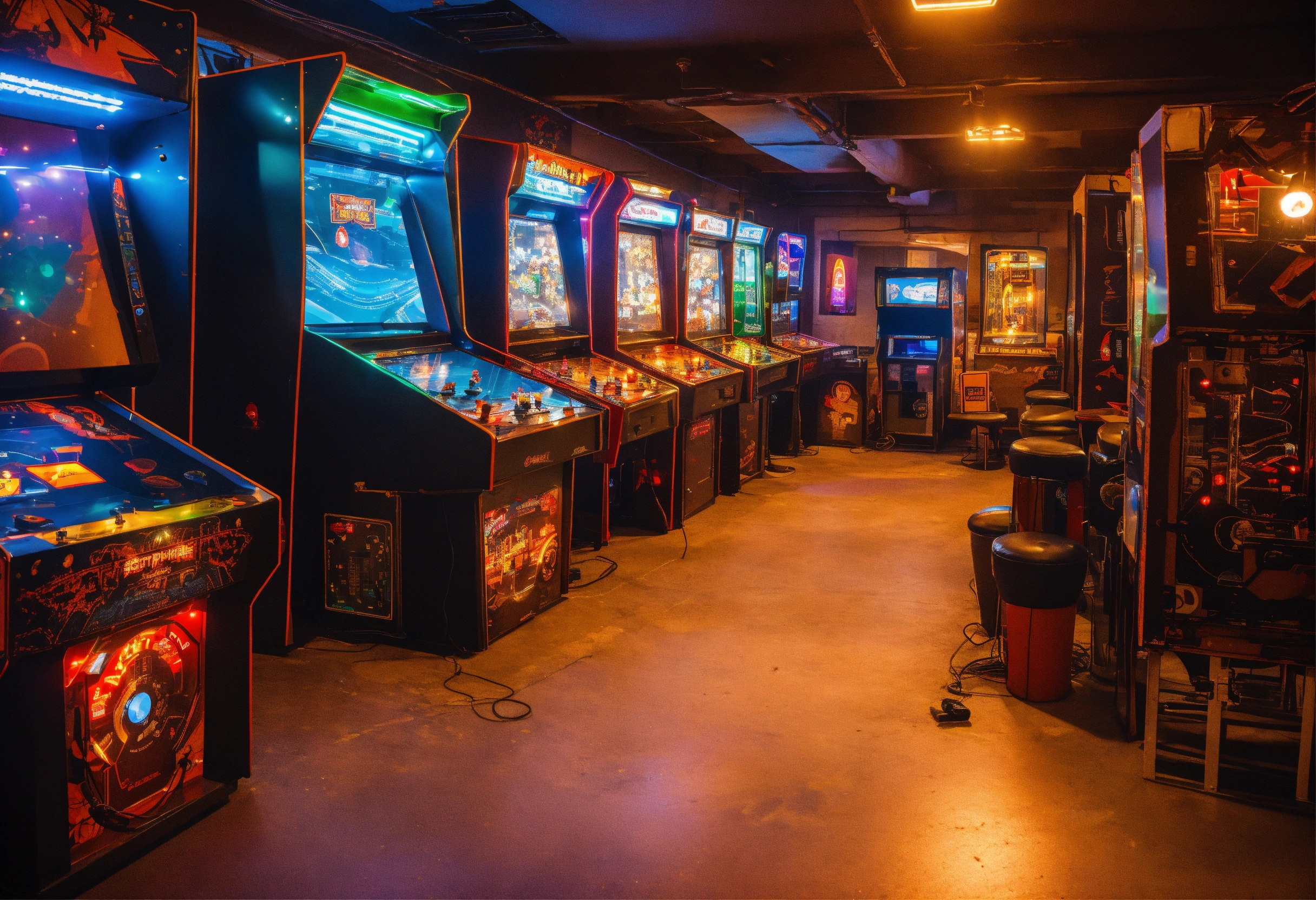 Lexica - Sci Fi tech base of operations with arcade machine, lots of ...