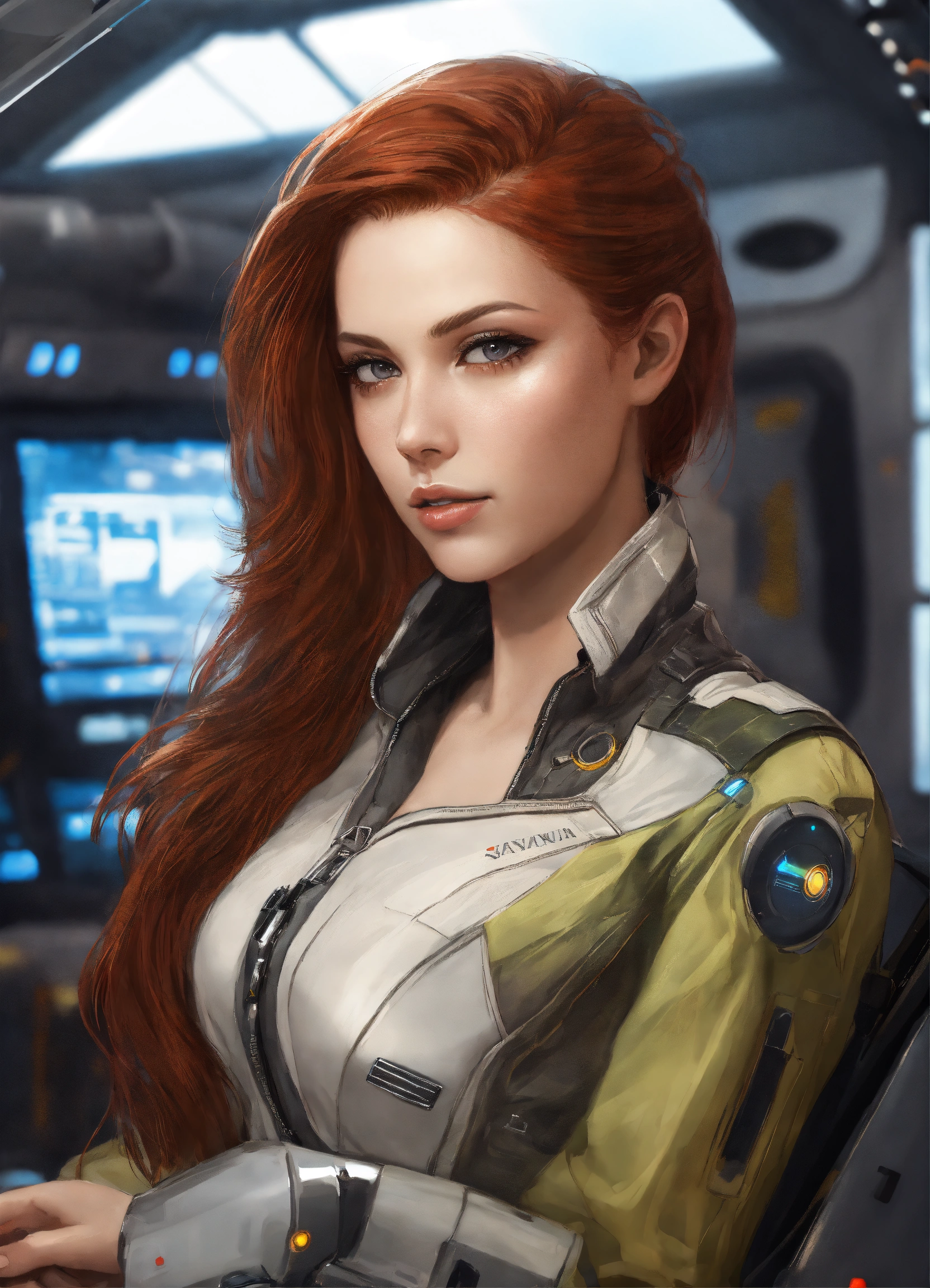 Lexica - Portrait, ultra realistic, beautiful android girl with auburn ...