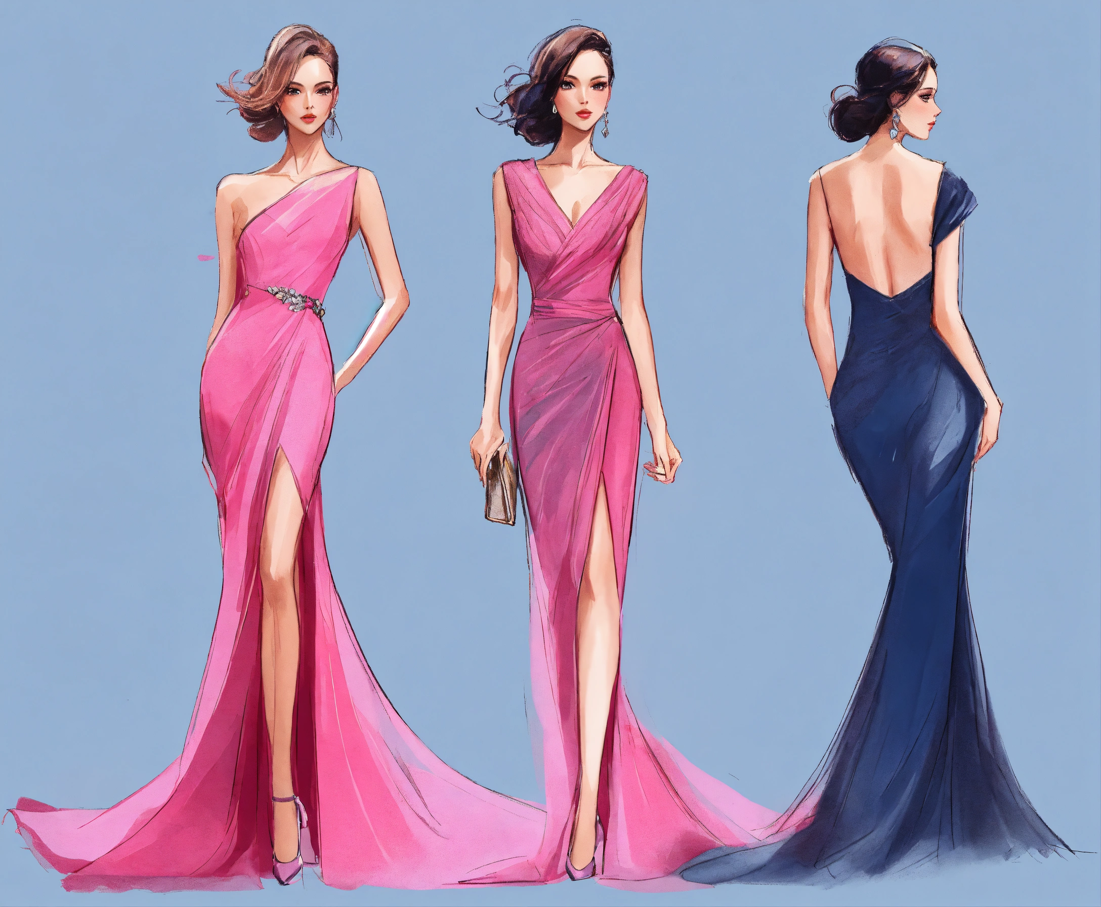 Lexica - Fashion illustrations, 12 different designs, rough sketches ...