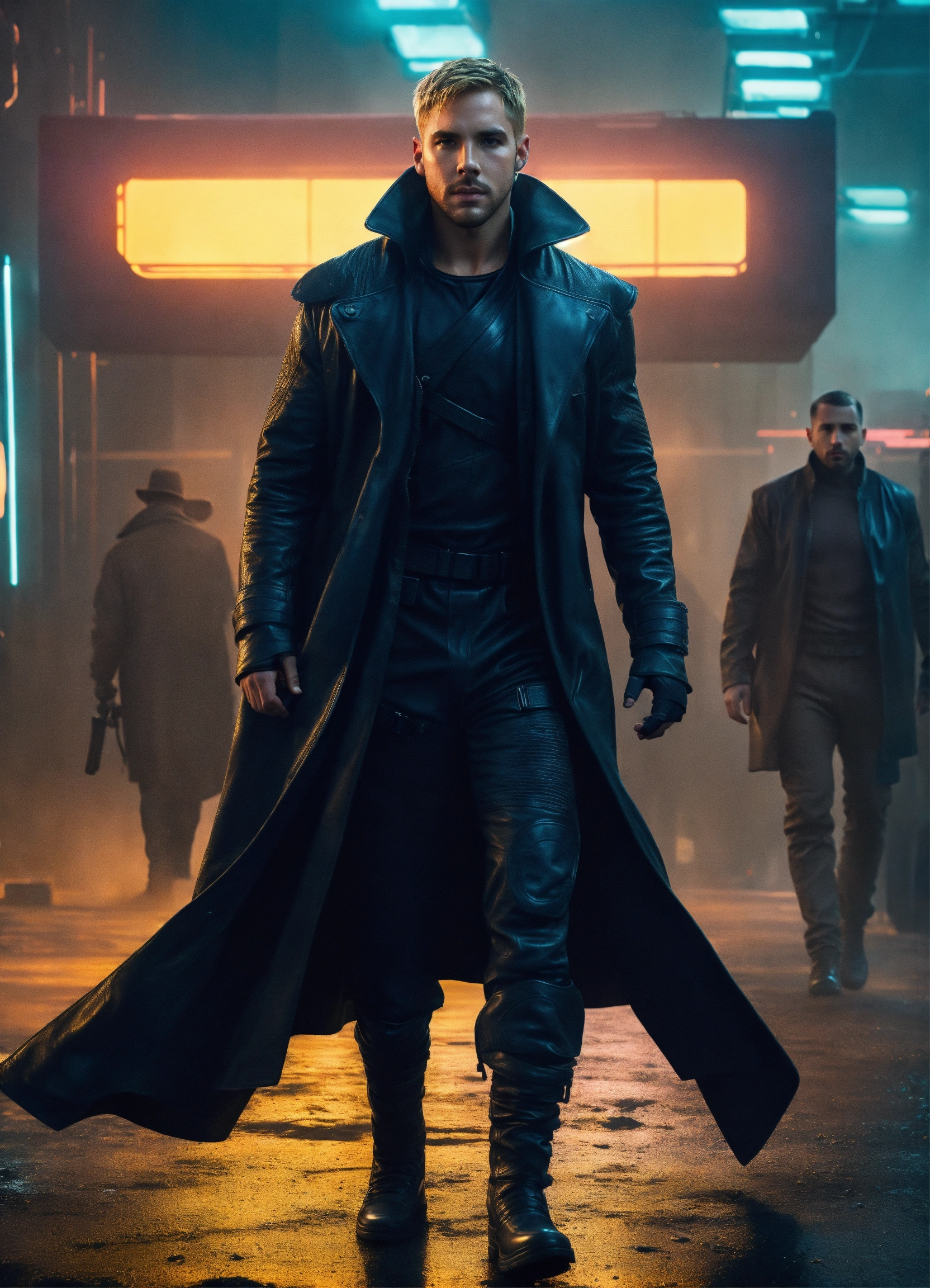 Lexica - Full body, stubble faced blonde haired white man, futuristic ...