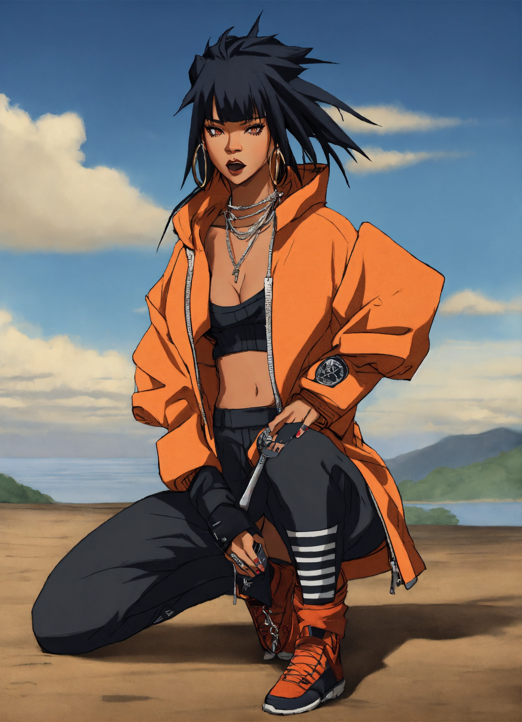 Lexica - Rihanna Naruto style outfit